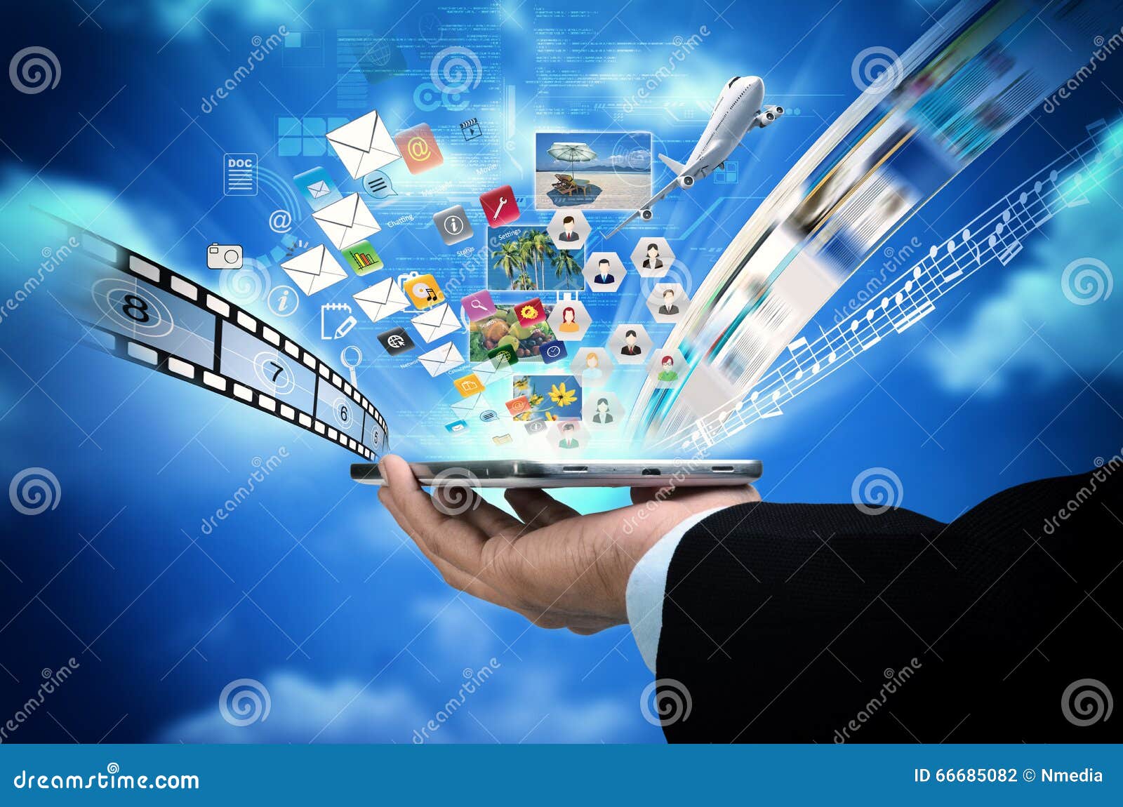 Internet Multimedia on Smart Phone Concept Stock Photo - Image of ...
