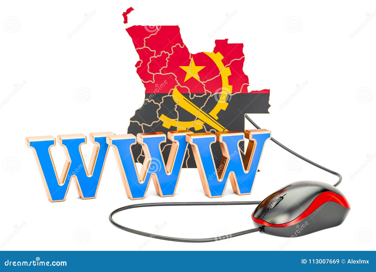 Internet Network in Angola Concept. 3D Rendering Stock Illustration ...