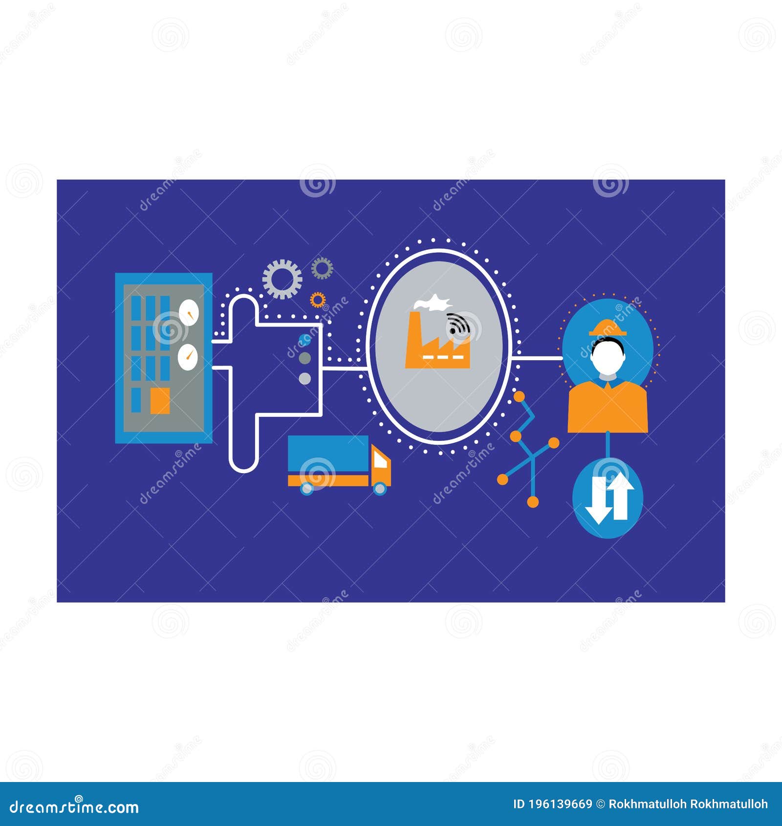 Internet Network Circuits Line Illustration Factory Graphic Design ...