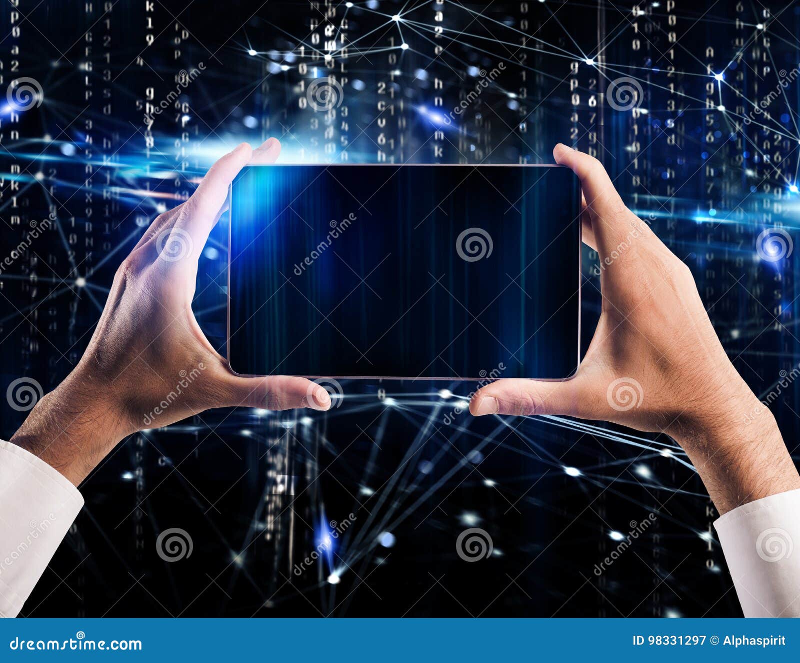 Internet Network Communication with Tablet Stock Image - Image of ...