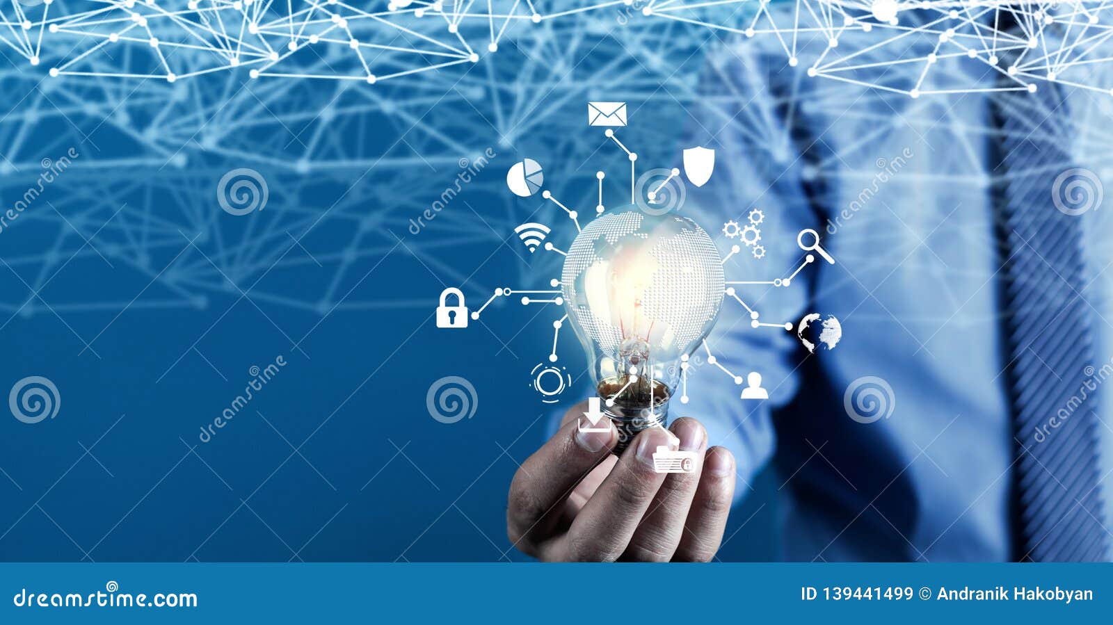 Internet Network with Creative Light Bulb. Business Technology Concept ... Internet Network with Creative Light Bulb. Business Technology Concept ...