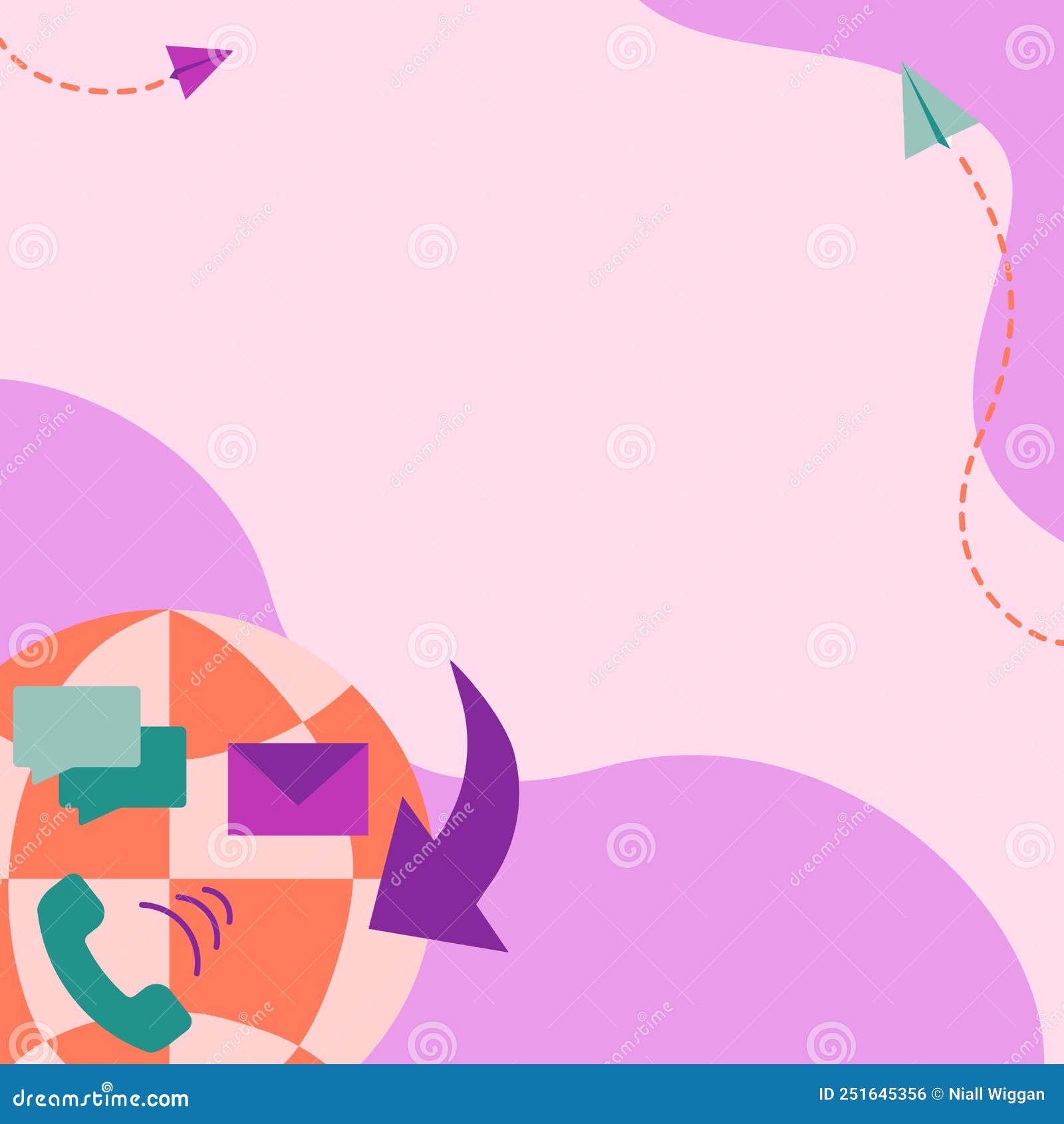 Internet Network Drawing with Colorful Messaging S and Ringing Phone ...