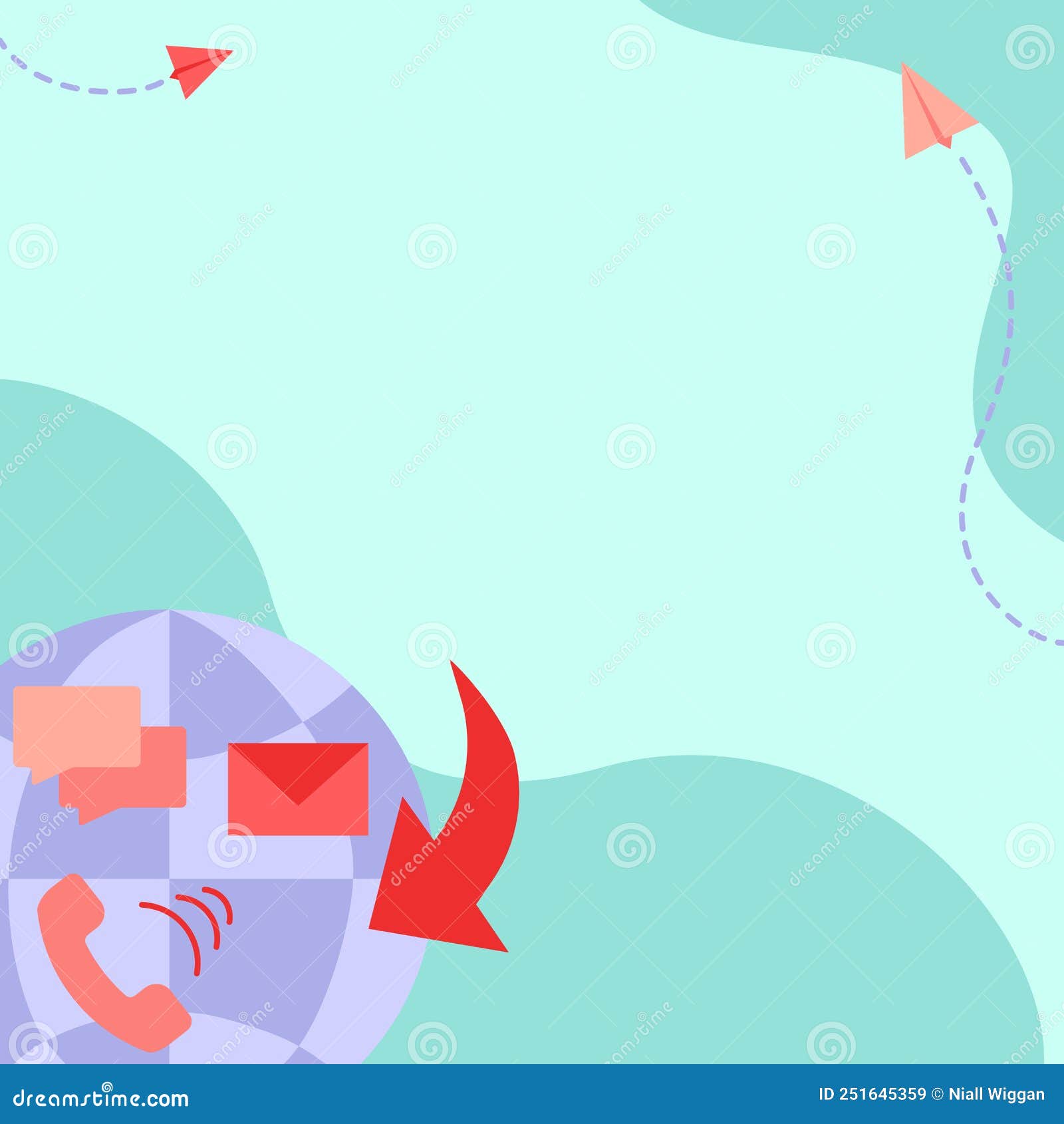 Internet Network Drawing with Colorful Messaging S and Ringing Phone ...