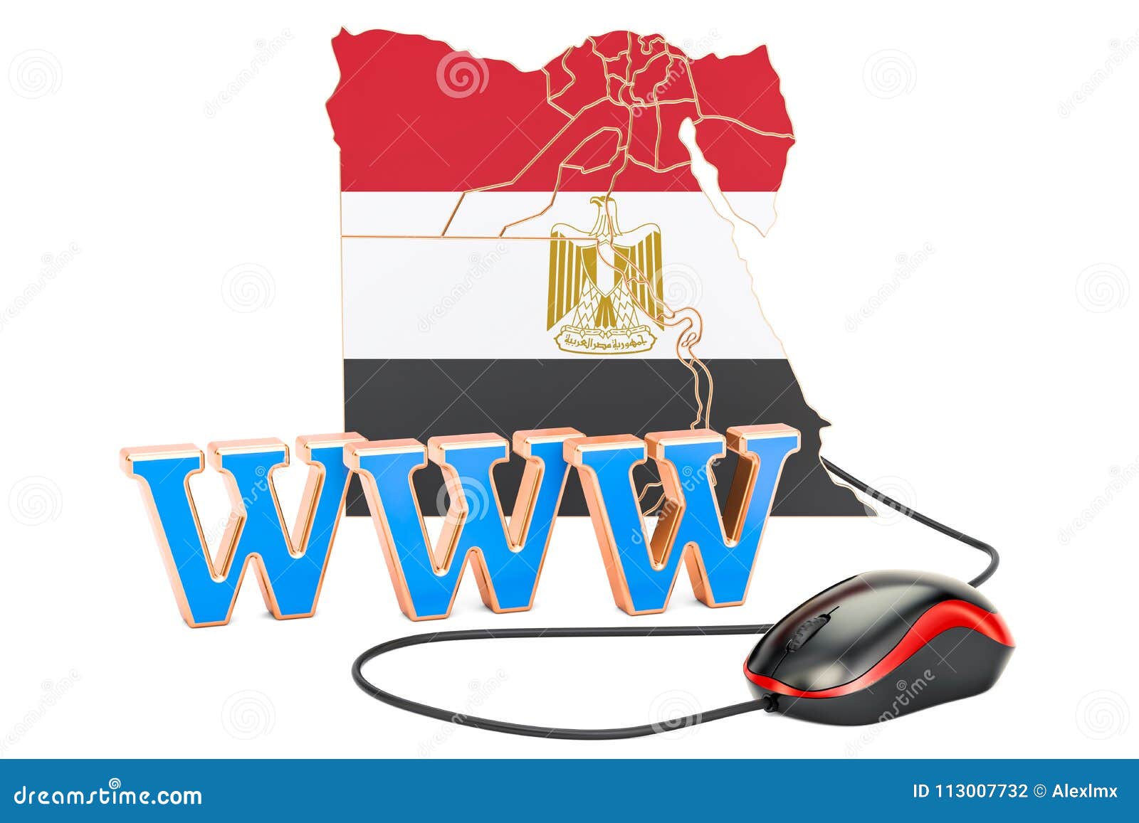 Internet Network in Egypt Concept. 3D Rendering Stock Illustration ...