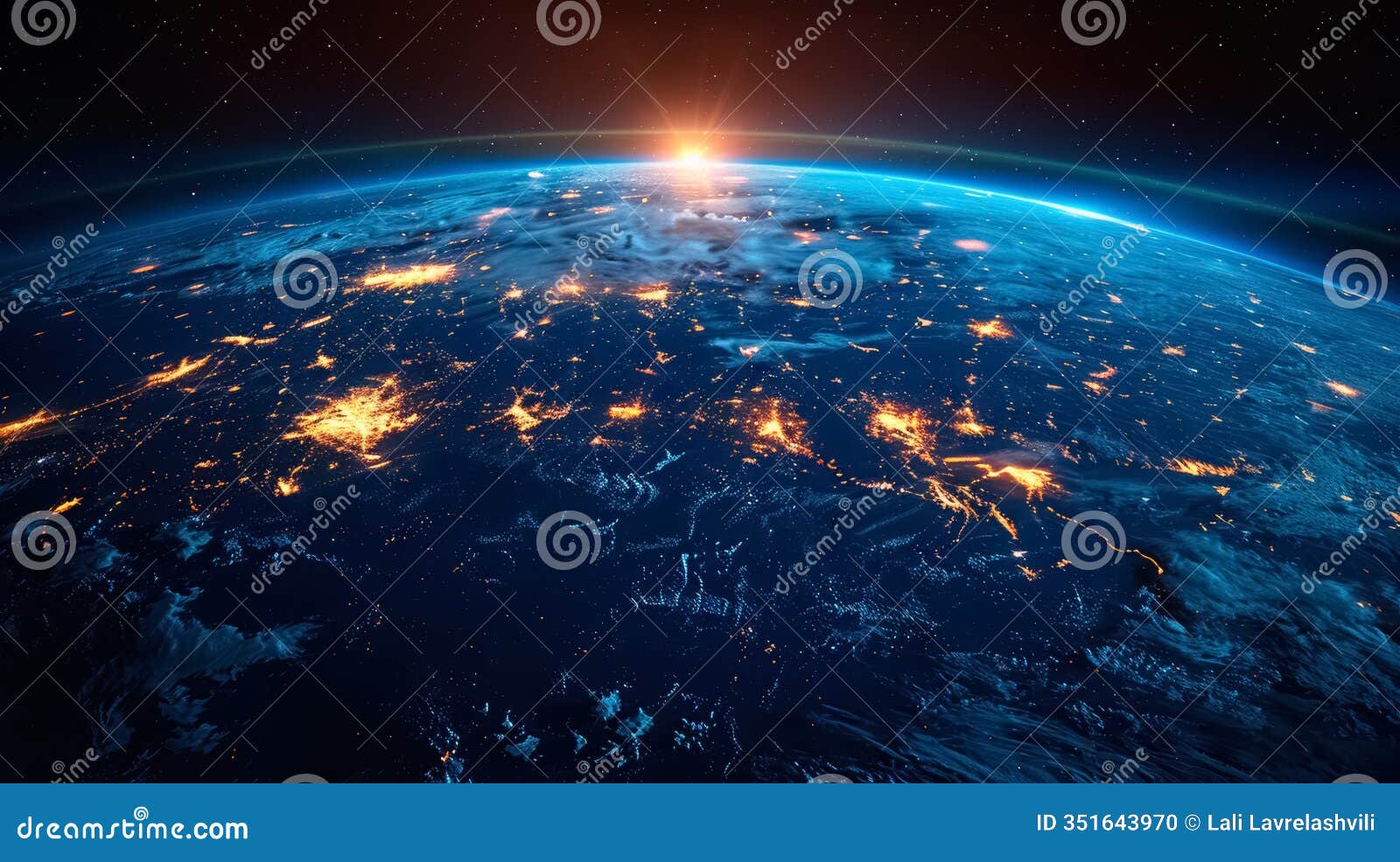 Internet Network for Fast Data Exchange Over America from Space Stock ...