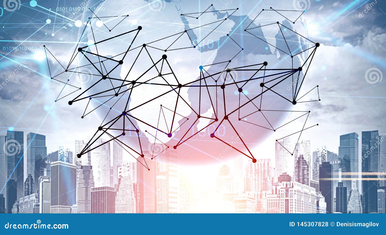 Internet Network in Global World. Communication Stock Photo - Image of ...