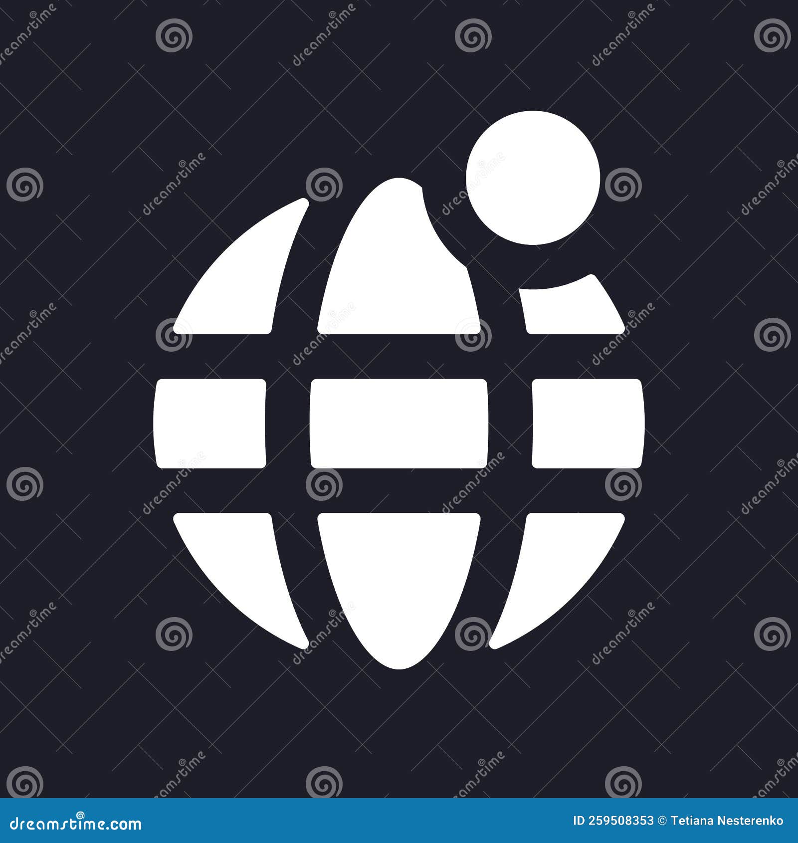 Internet Network Notification Dark Mode Glyph Ui Icon Stock ...