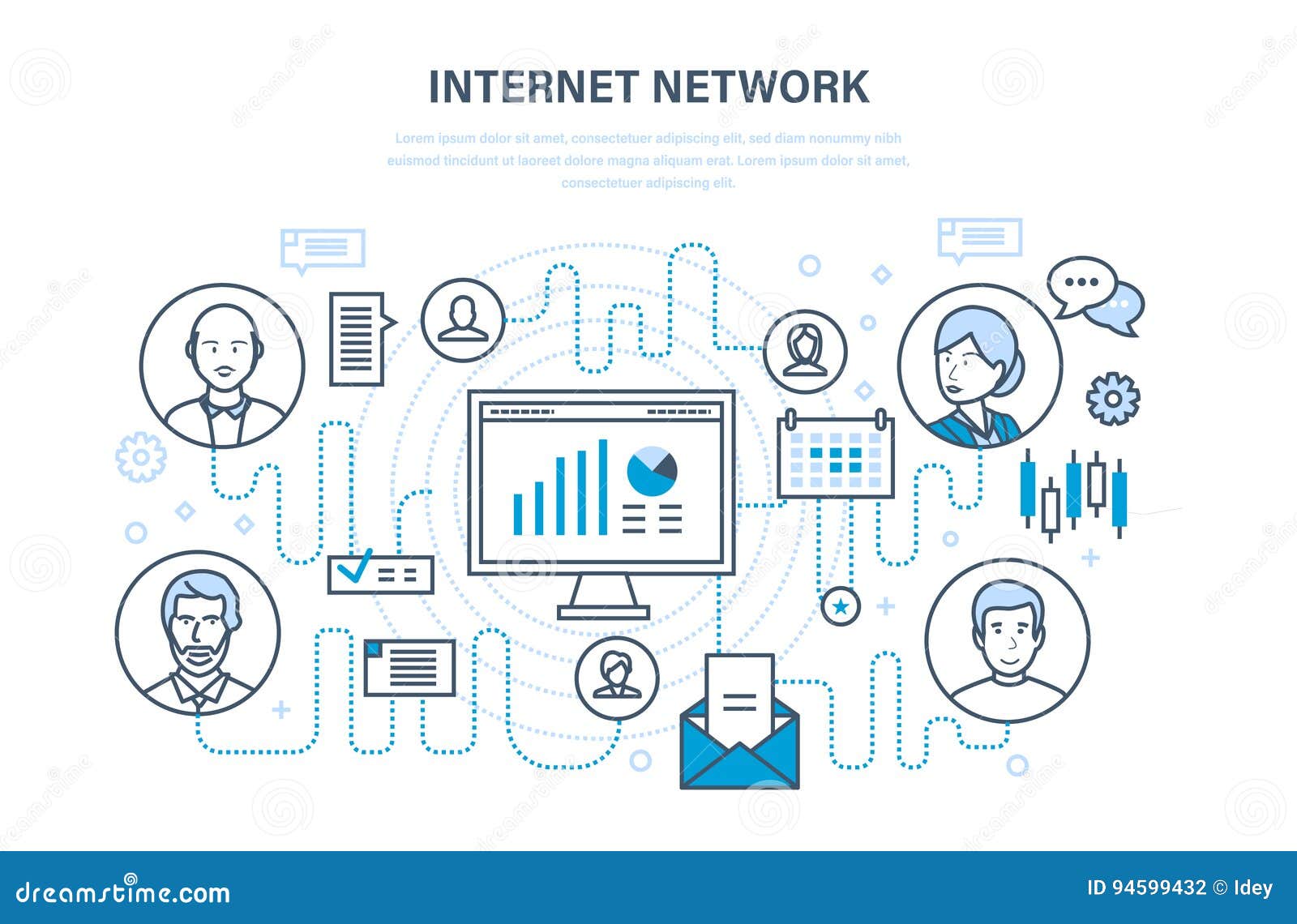 Internet Network, People and Social Network, Online Security, Cloud ...