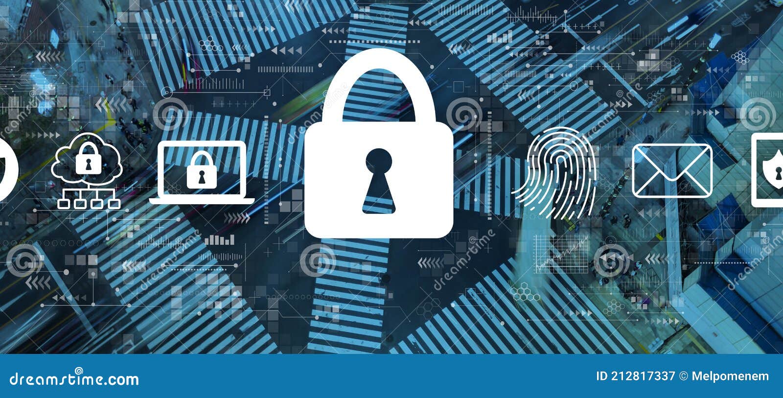 Internet Network Security Concept with City Traffic Intersection Stock ...