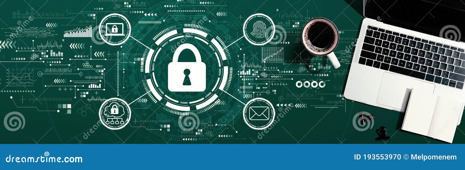 Internet Network Security Concept with a Laptop Computer Stock ...