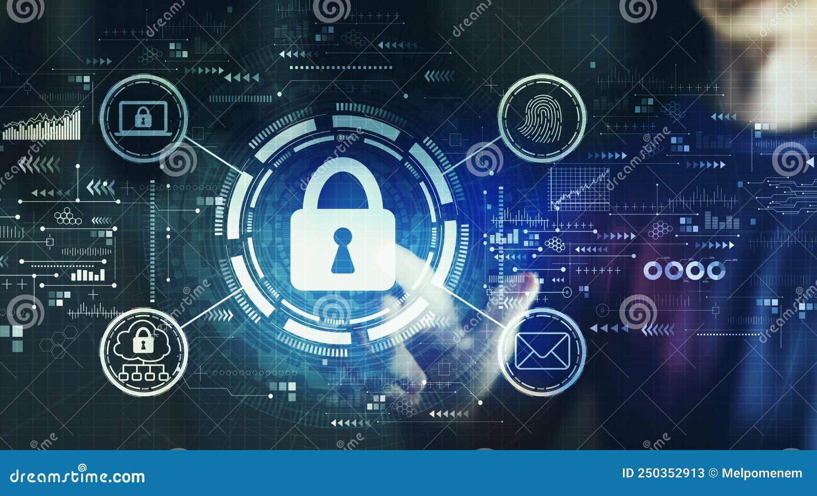 Internet Network Security Concept with Young Man in the Night Stock ...