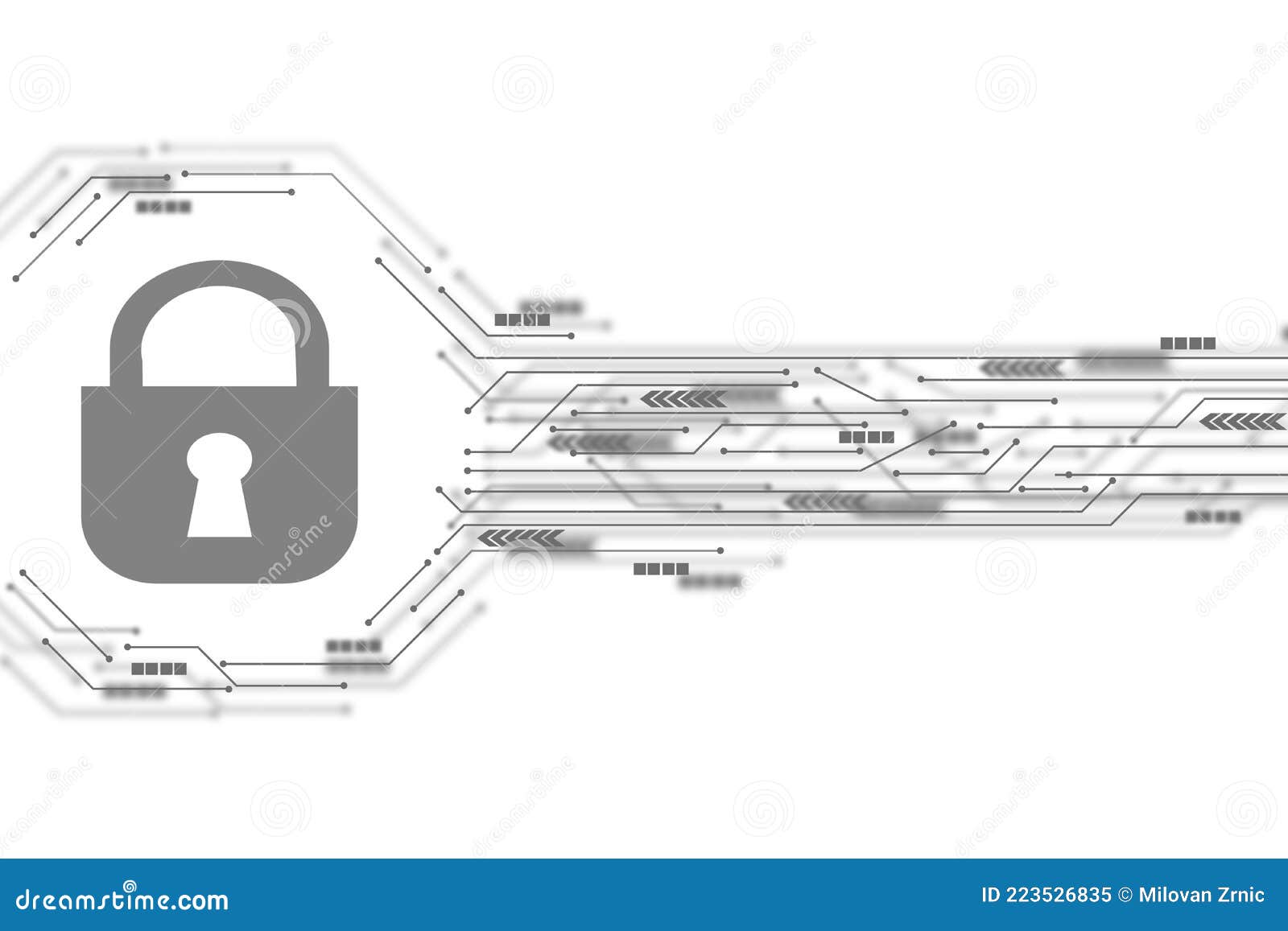 Lock In Circuit Pattern. Concept Of Data Security And Cybersecurity. AI ...