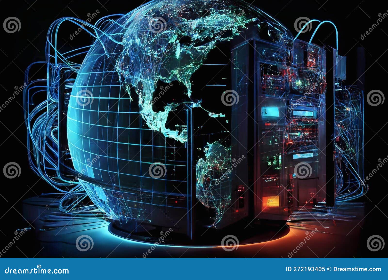 Internet and Network Technologies. AI Generated Stock Illustration ...