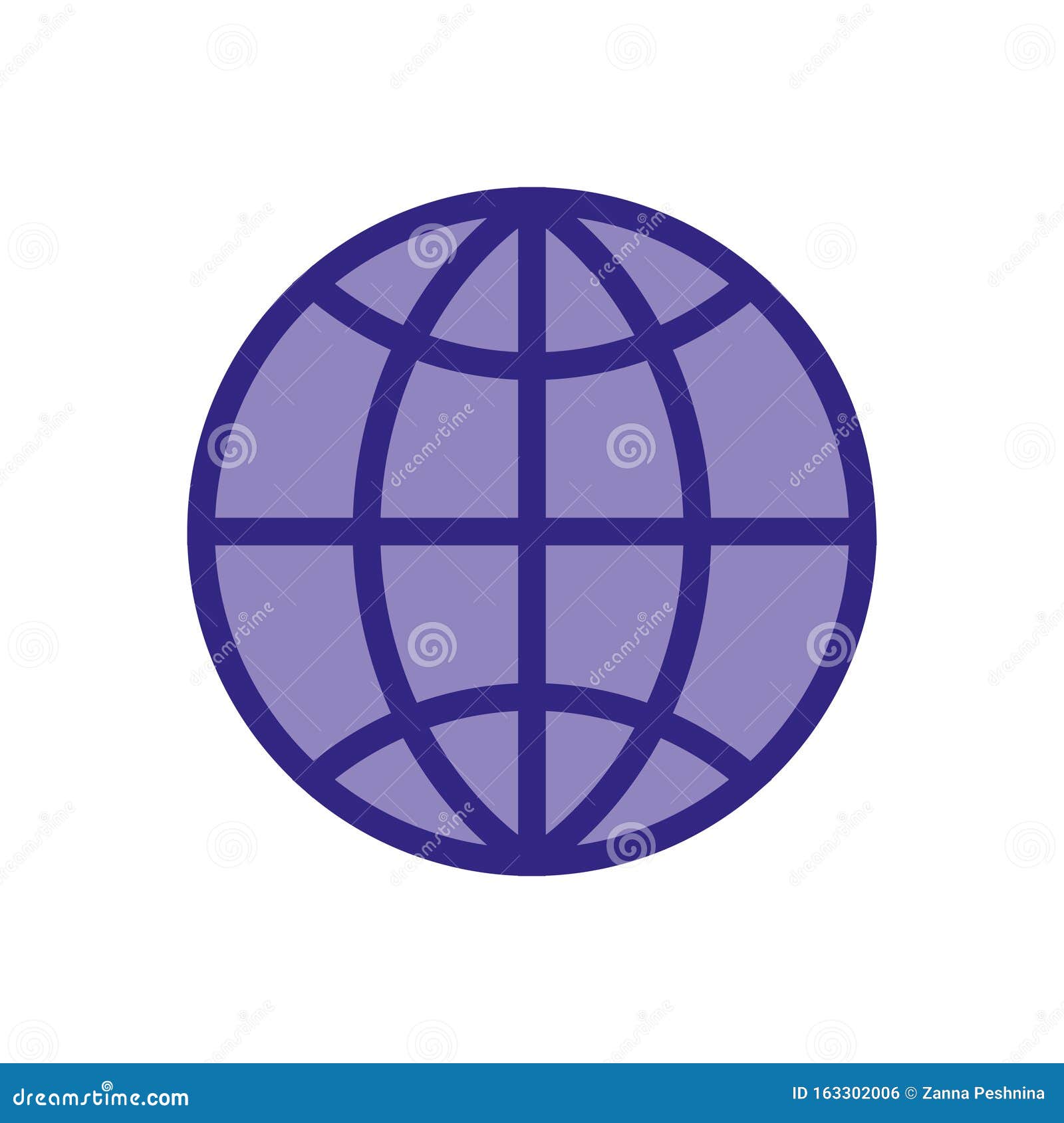 Internet Network Vector Flat Globe Icon on White. Stock Vector ...