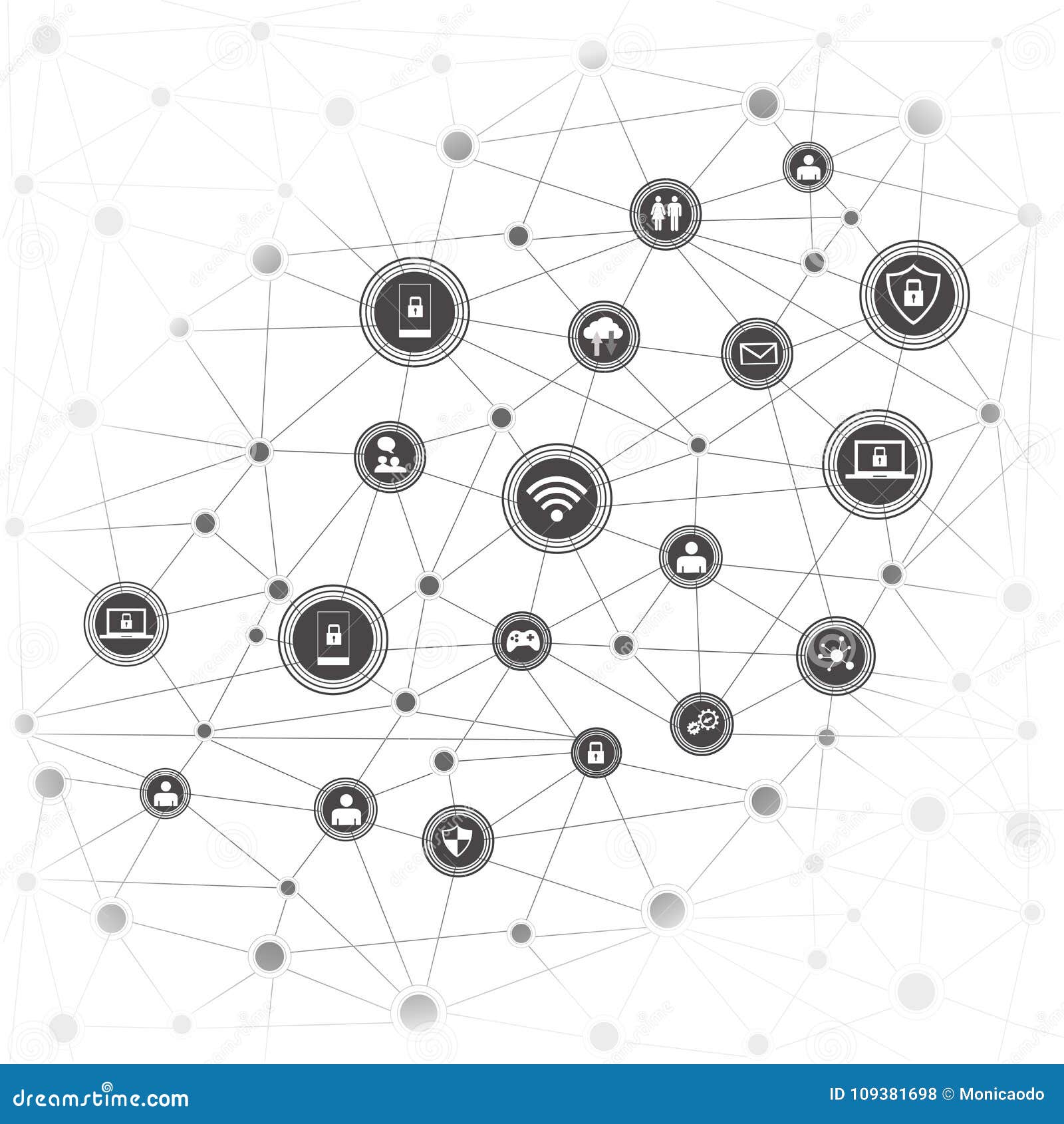 Internet Networking Concept Stock Vector - Illustration of geometric ...