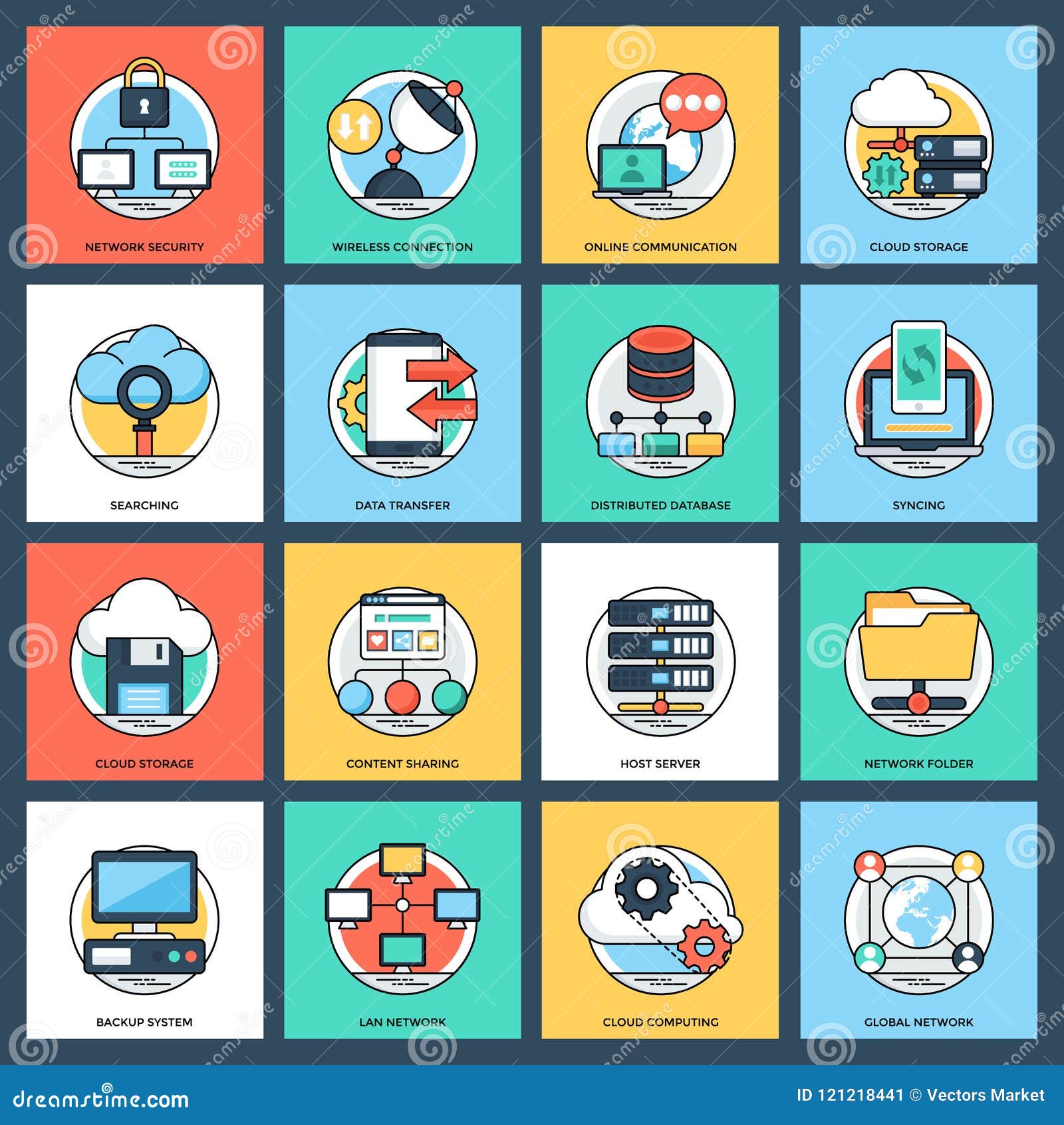 Internet and Networking Icon Vector Stock Illustration - Illustration ...