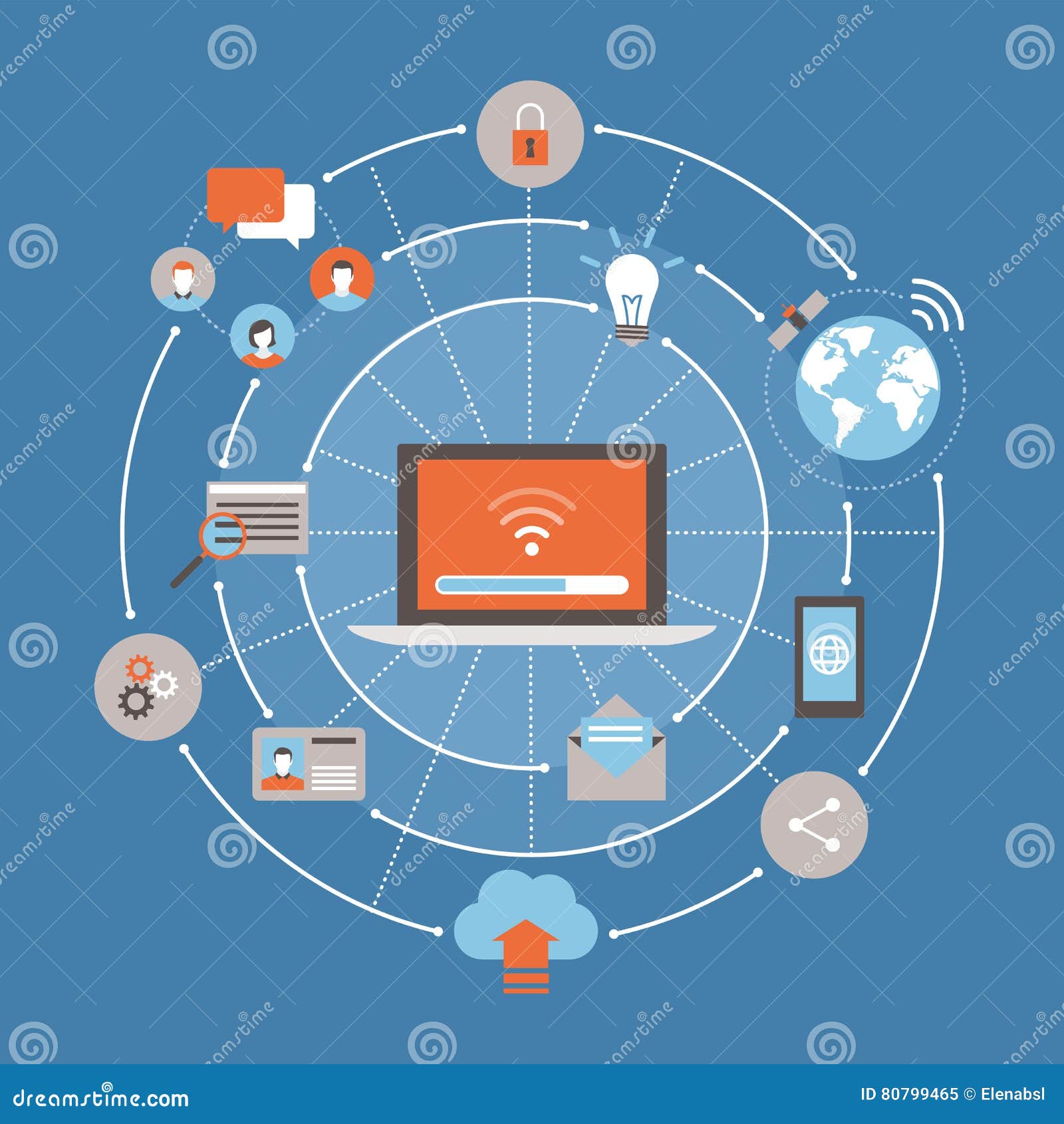 Internet and networks stock vector. Illustration of global - 80799465