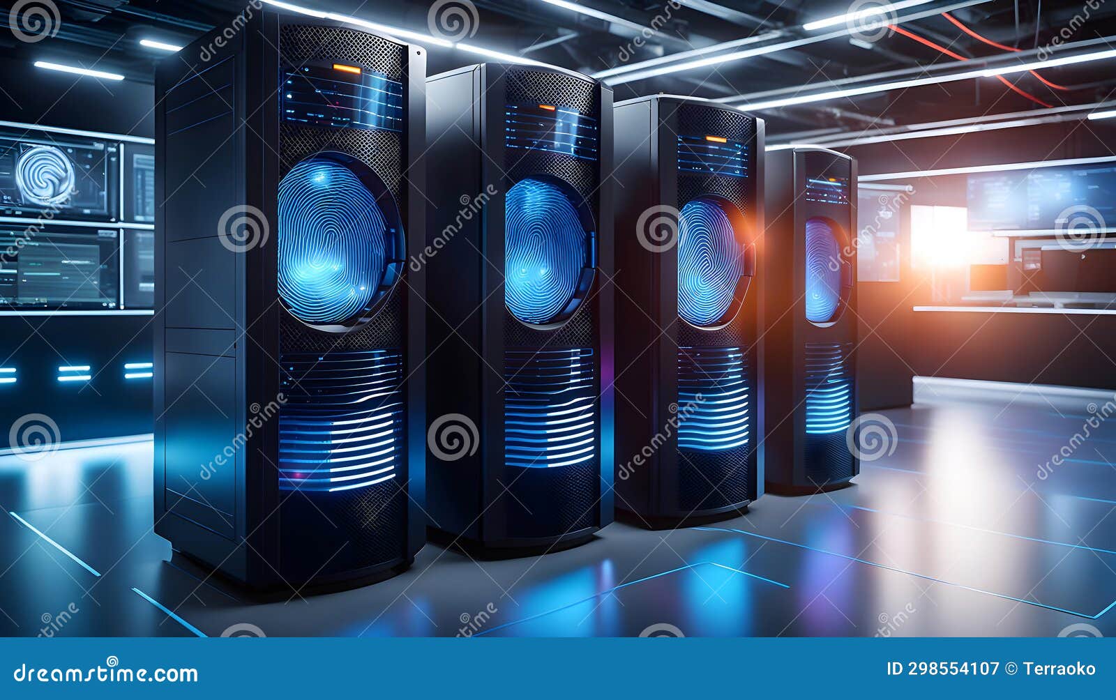 Internet Networks and Cybersecurity, Digital Technologies, Fingerprint ...