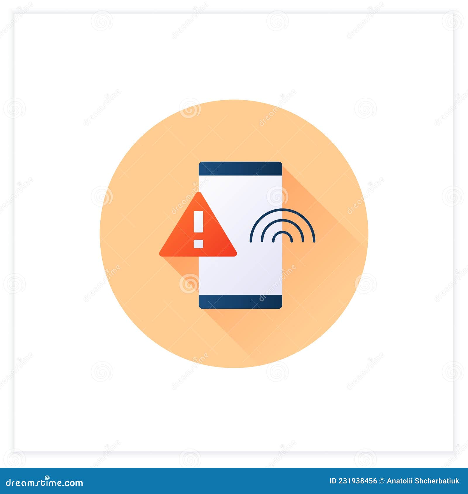 Internet Notification Flat Icon Stock Vector - Illustration of threat ...
