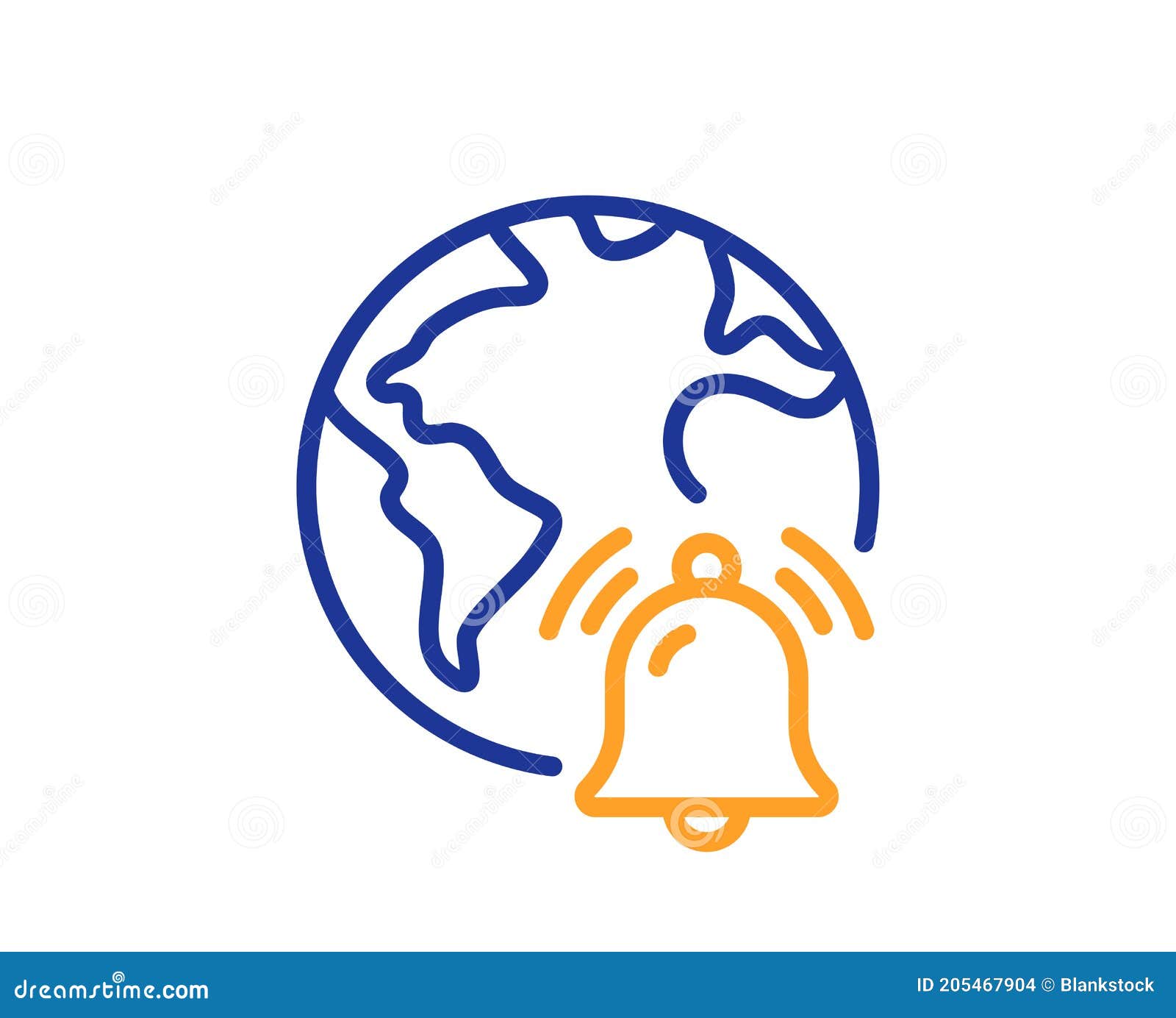 Internet Notification Line Icon. Alarm Reminder Sign. Vector Stock ...