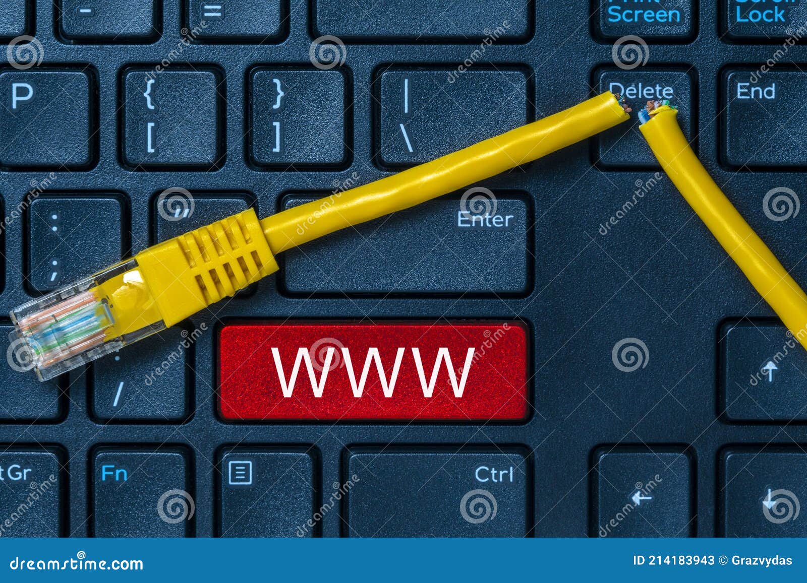 Internet or Online Concept with Www on Computer Keyboard and Cut ...