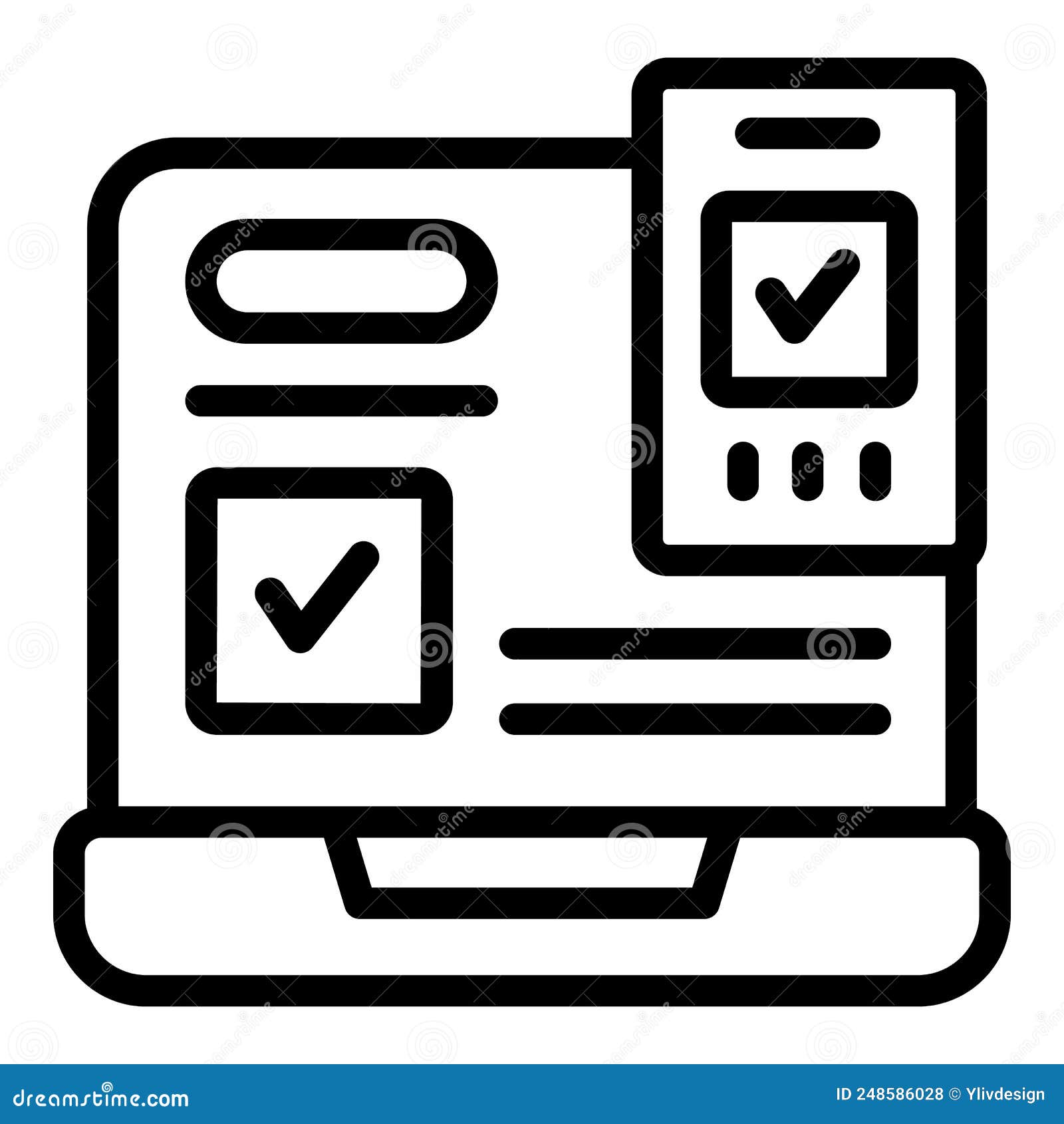 Internet Online Registration Icon Outline Vector. Account Form Stock ...