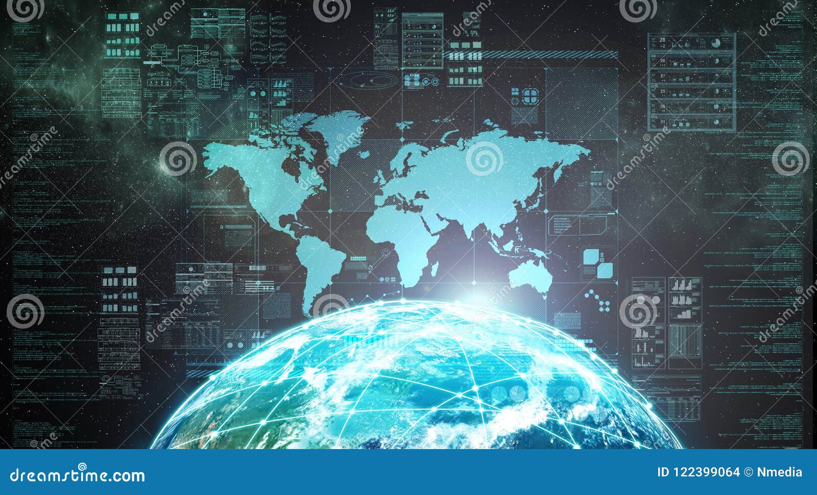 Internet Outer Space Display Stock Photo - Image of display, share ...