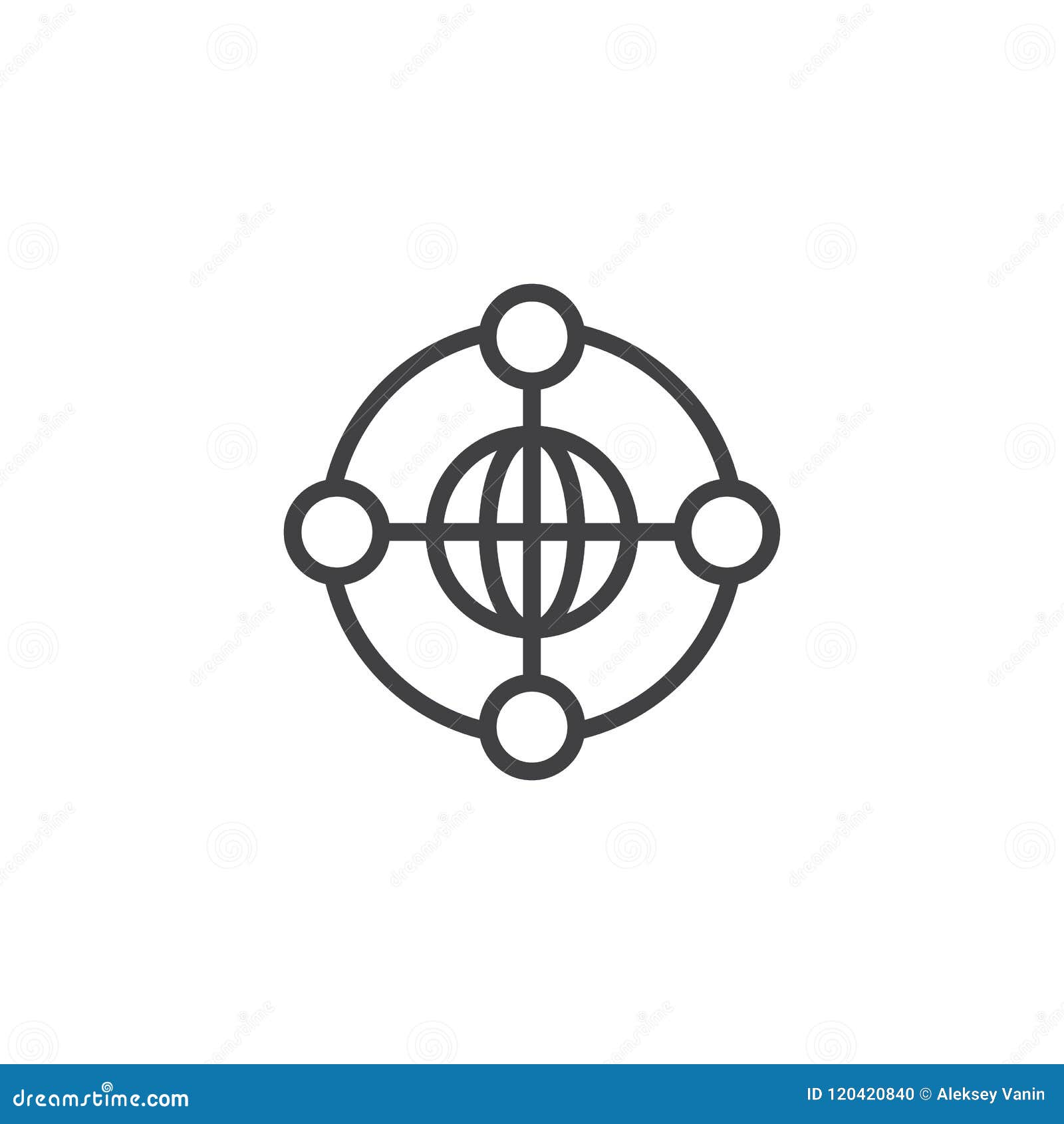 Internet outline icon stock vector. Illustration of social - 120420840