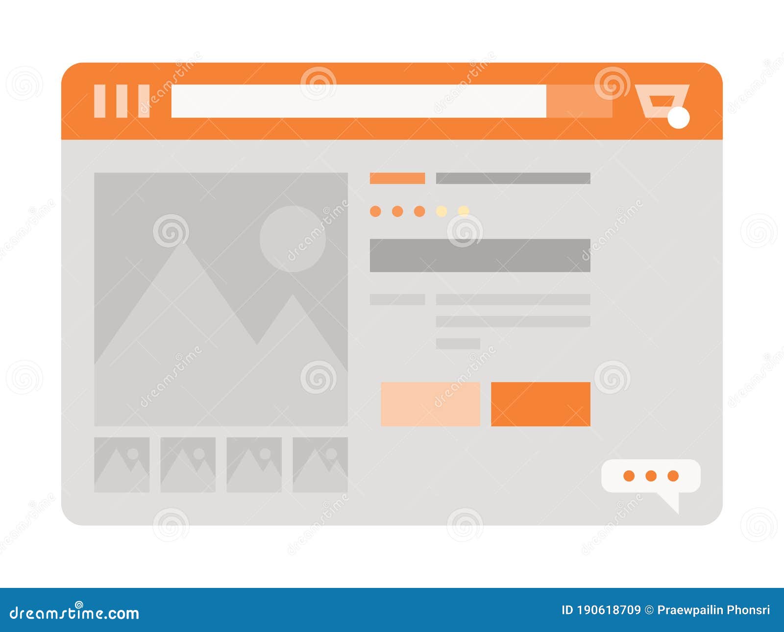 Internet Page in Flat Icon Concept. Modern Browser Window Design ...