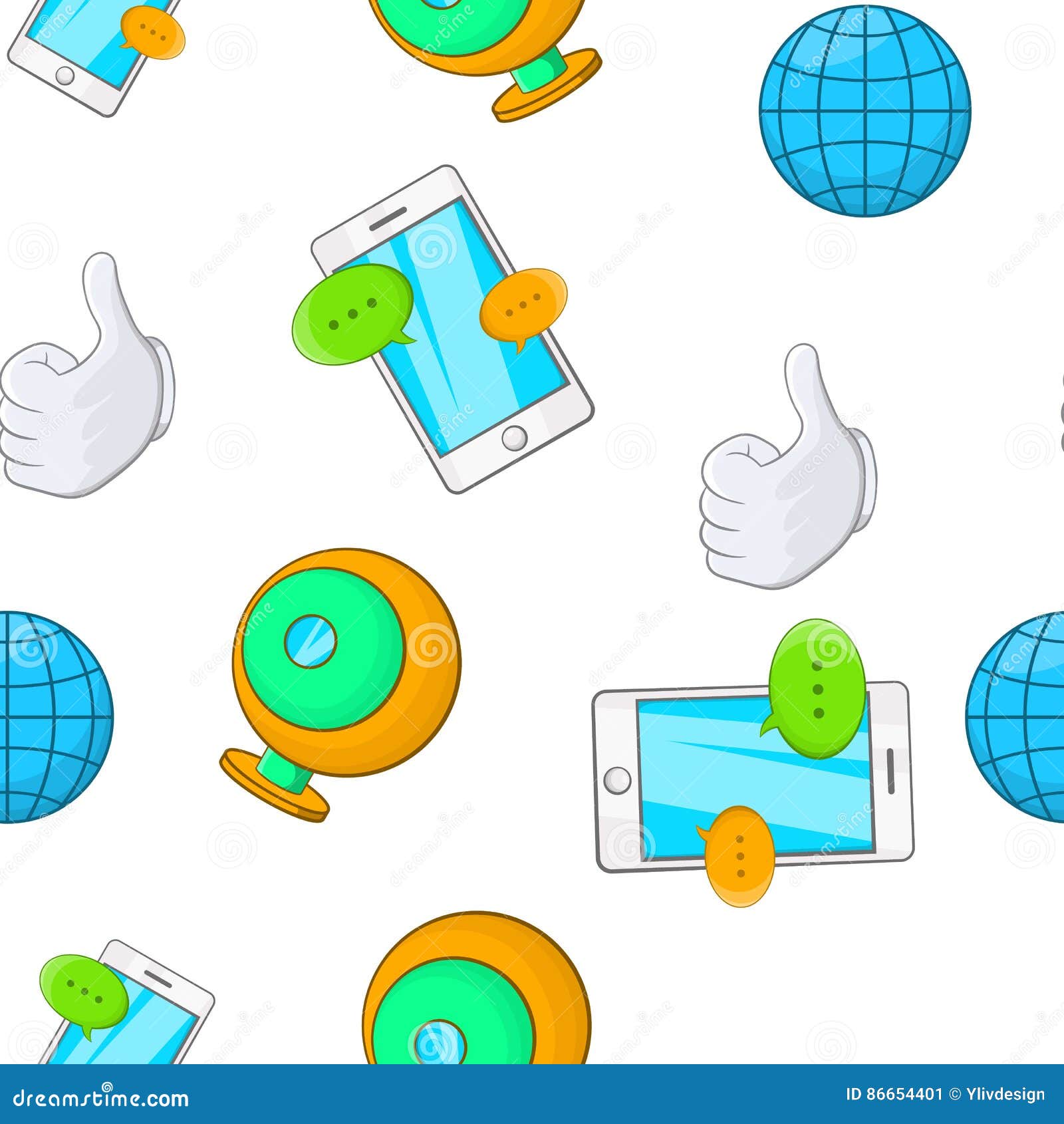 Internet Pattern, Cartoon Style Stock Vector - Illustration of internet ...