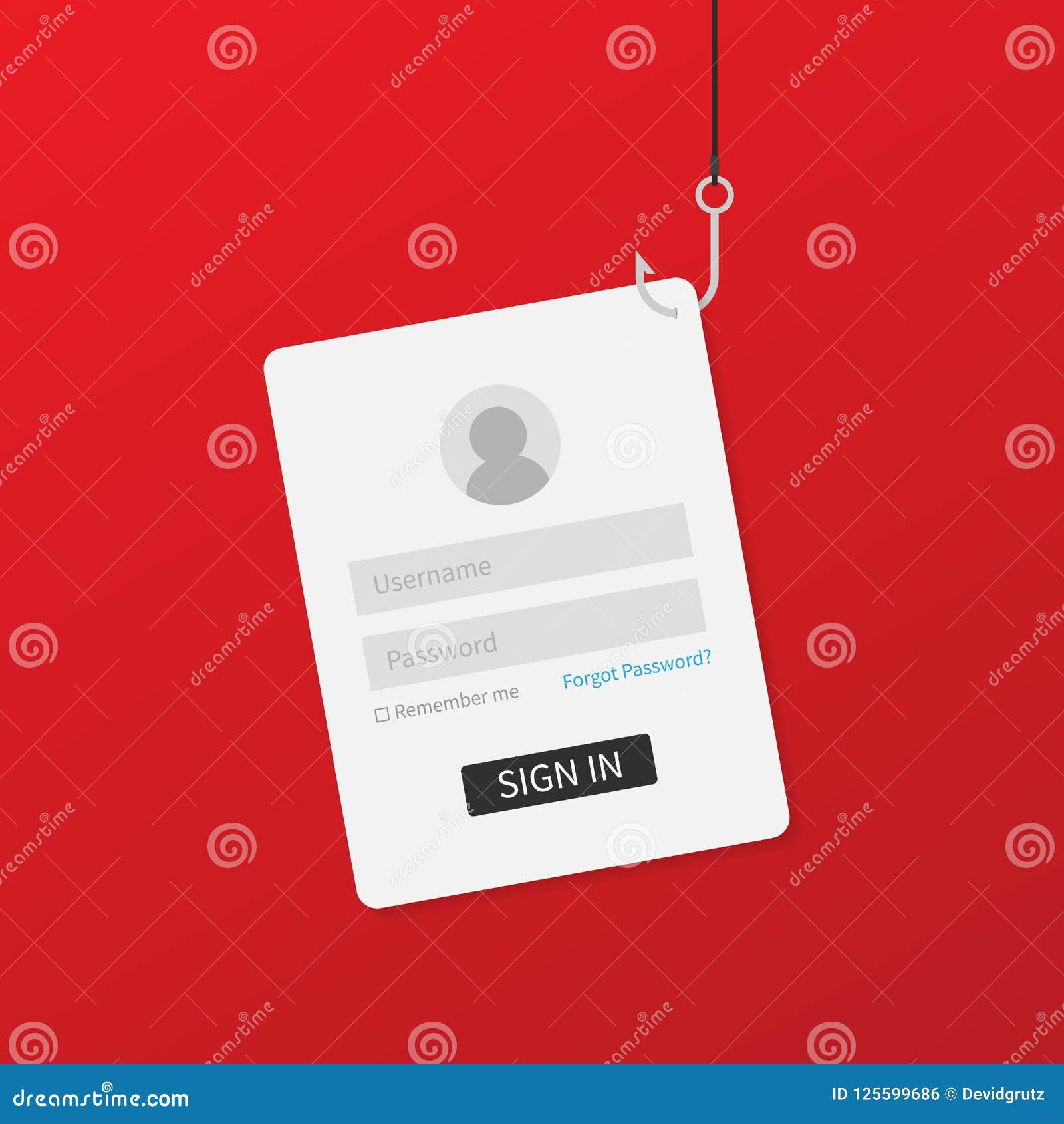 Internet Phishing, Hacked Login and Password. Vector Illustration ...
