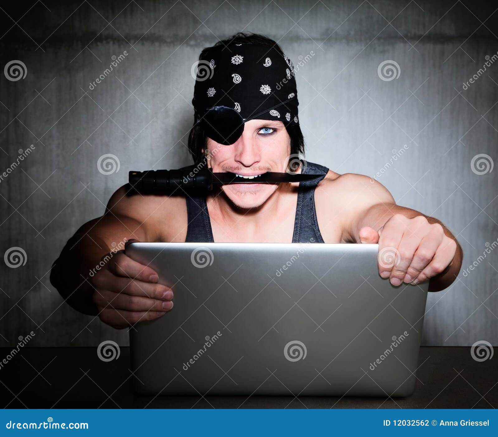 Internet Pirate stock photo. Image of laptop, online - 12032562