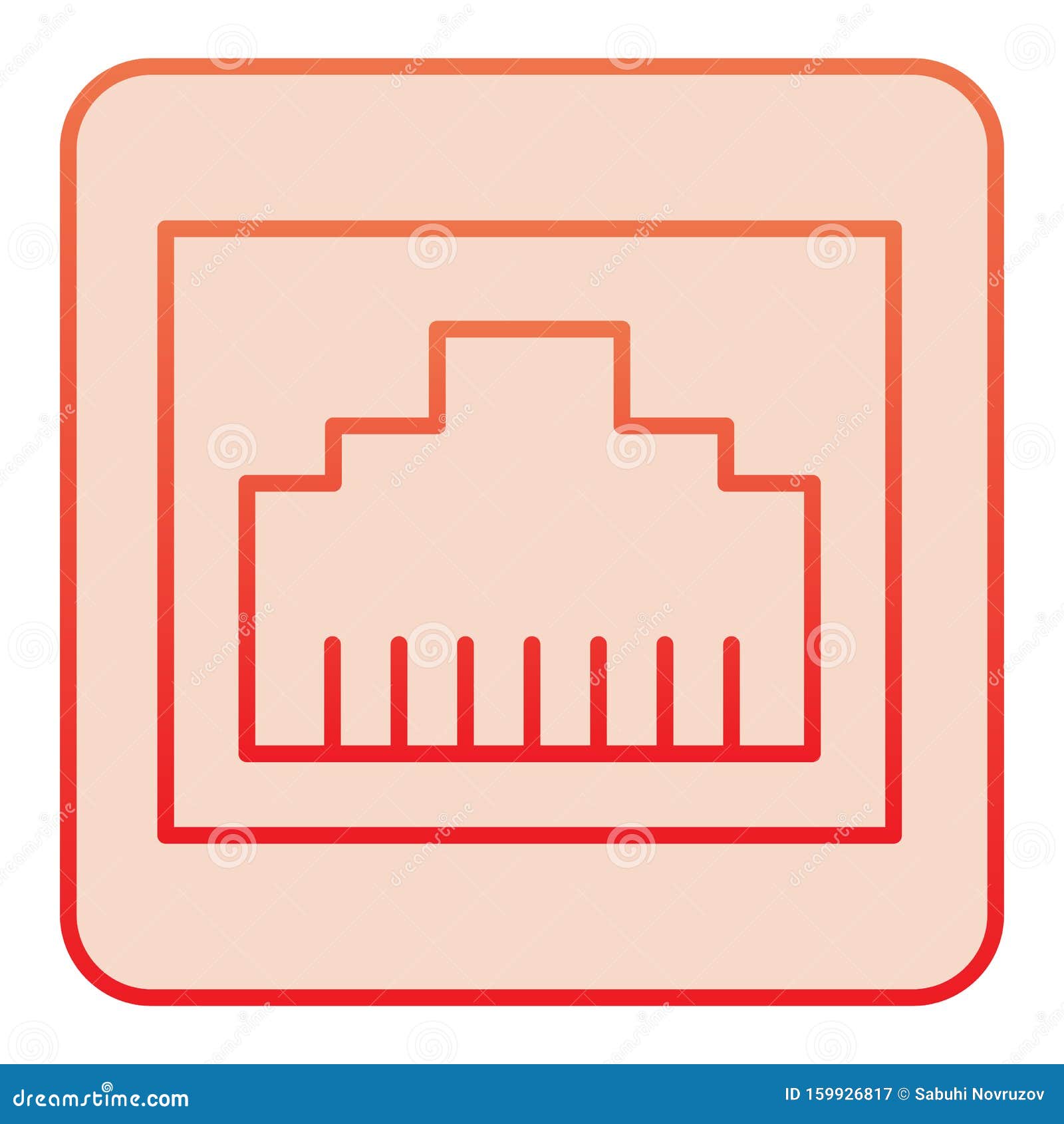 Internet Plug Connector Flat Icon. Network Port Red Icons in Trendy ...