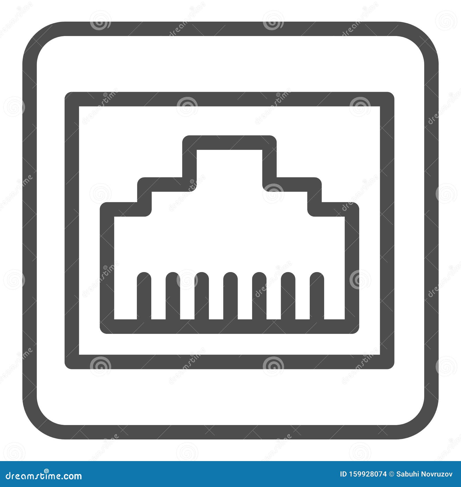 Internet Plug Connector Line Icon. Network Port Vector Illustration ...