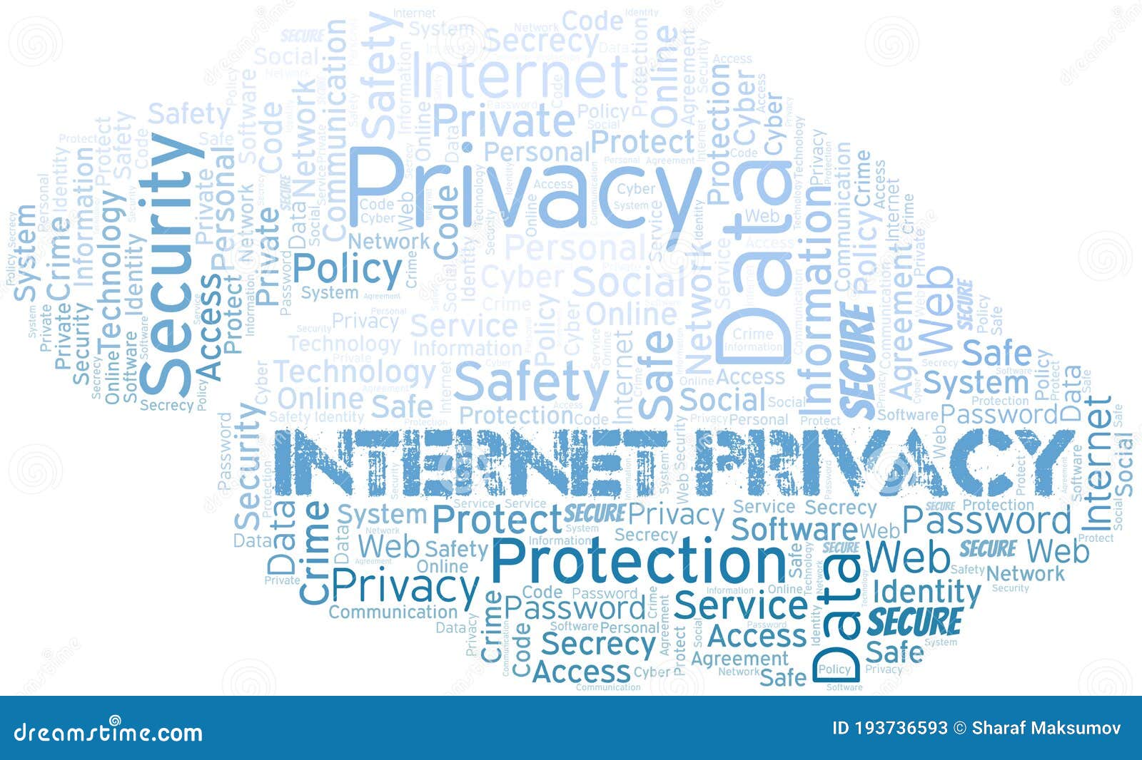 Internet Privacy Vector Word Cloud, Made with Text only. Stock Vector ...