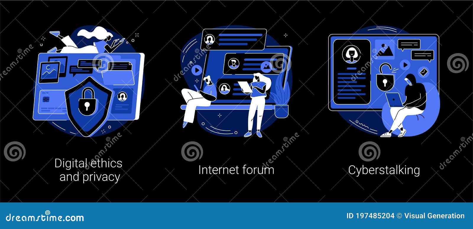 Internet Privacy Violation Abstract Concept Vector Illustrations. Stock ...