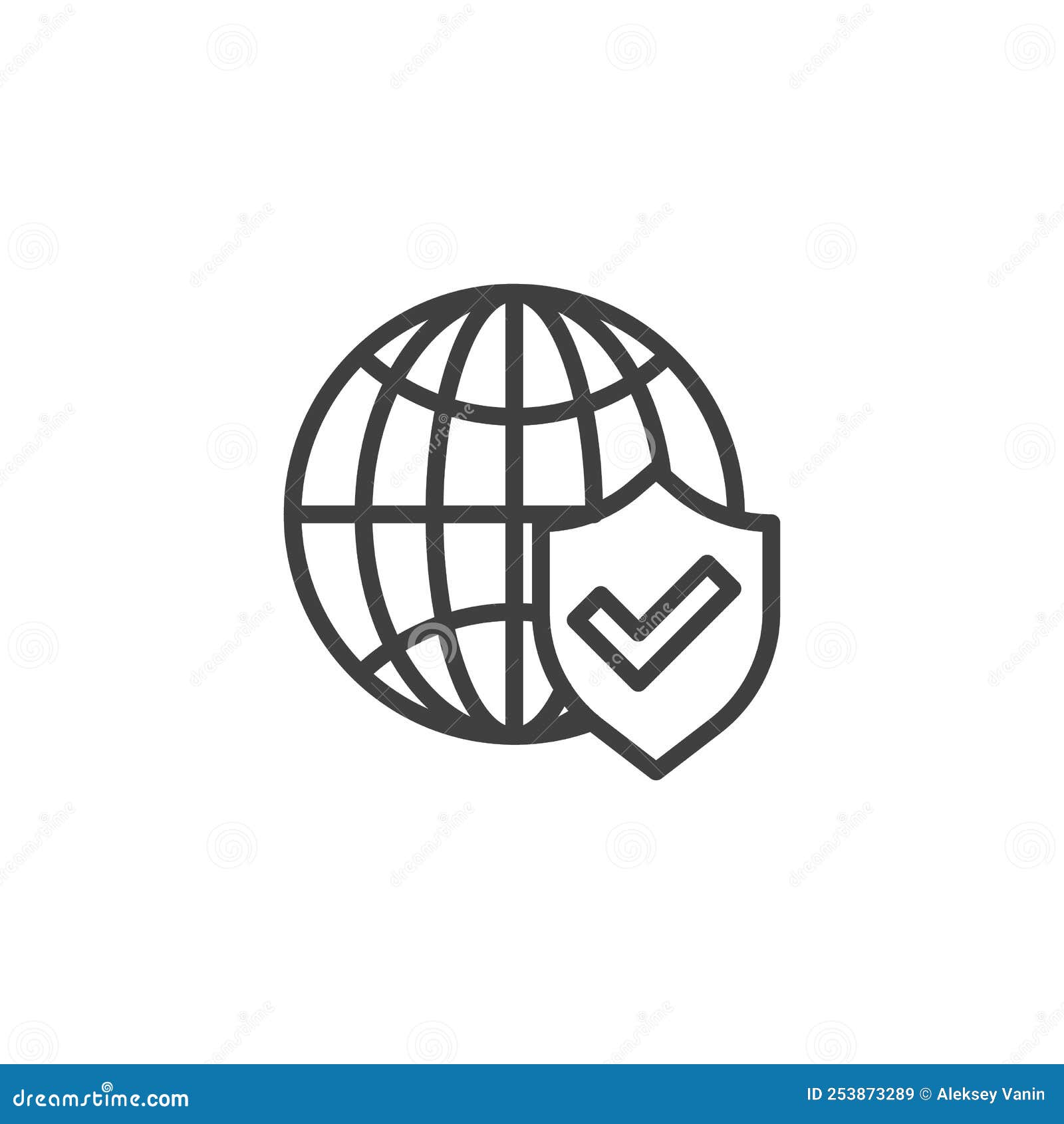 Internet Protection Line Icon Stock Vector - Illustration of protection ...