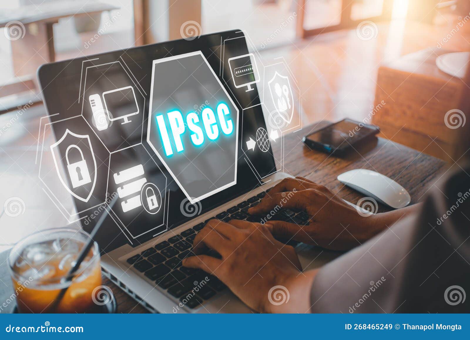 Internet and Protection Network Vector Concept, Person Using Laptop ...