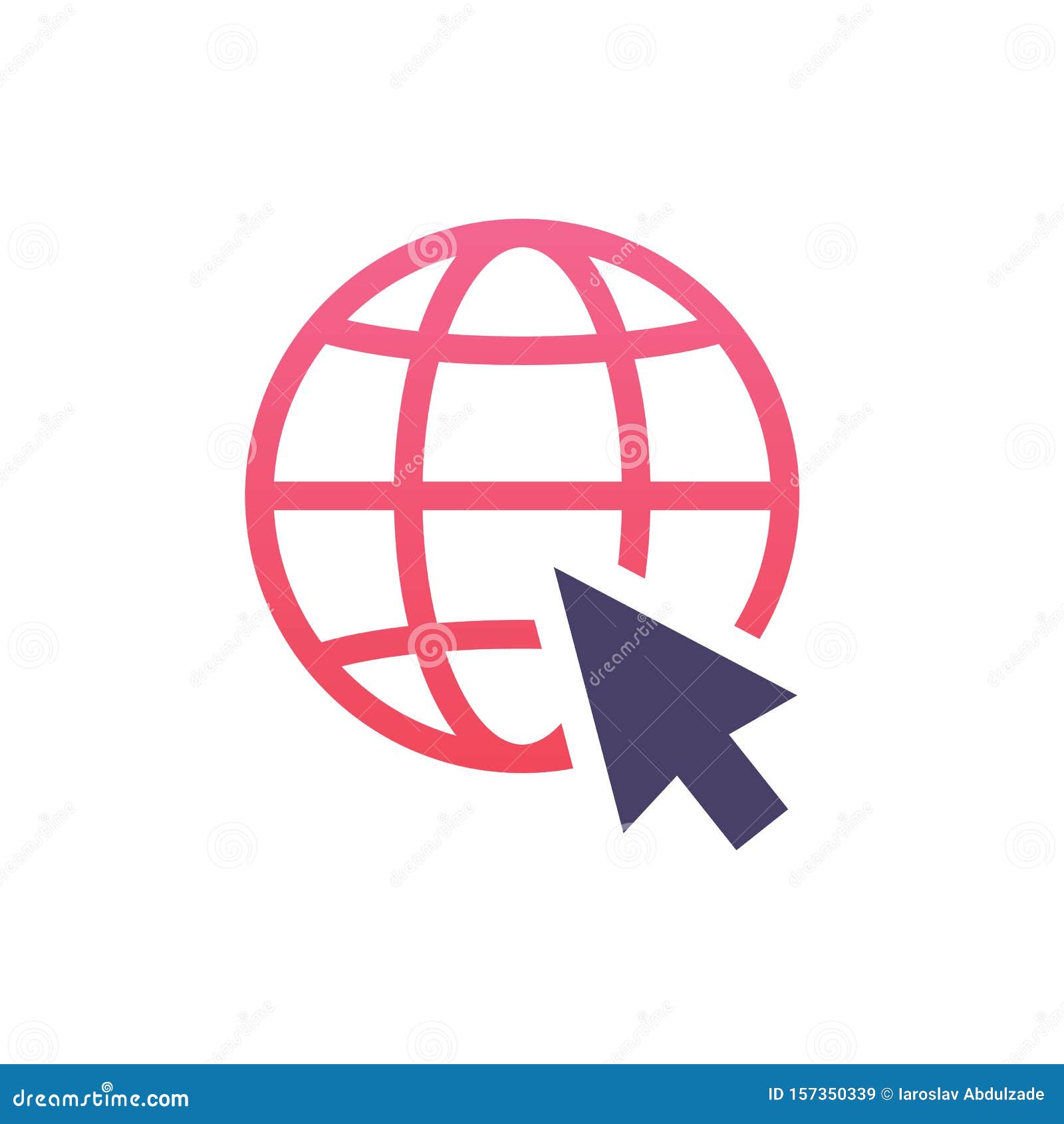 Internet Red Icon.Go To Web Sign. Internet Symbol. Stock Vector ...