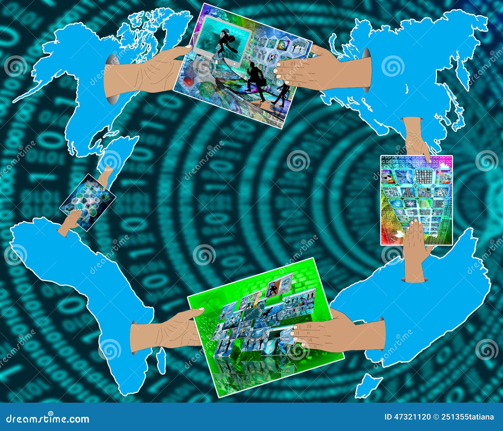 Internet Reduces the Distance Stock Illustration - Illustration of ...