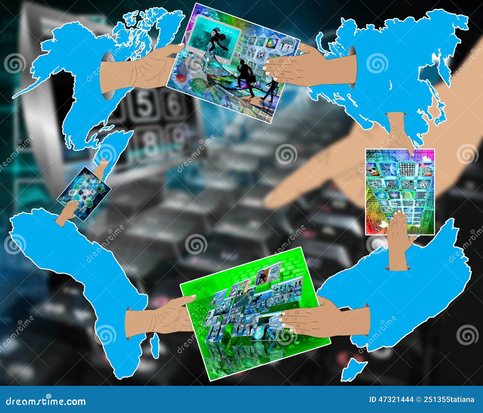 Internet Reduces the Distance Stock Illustration - Illustration of ...