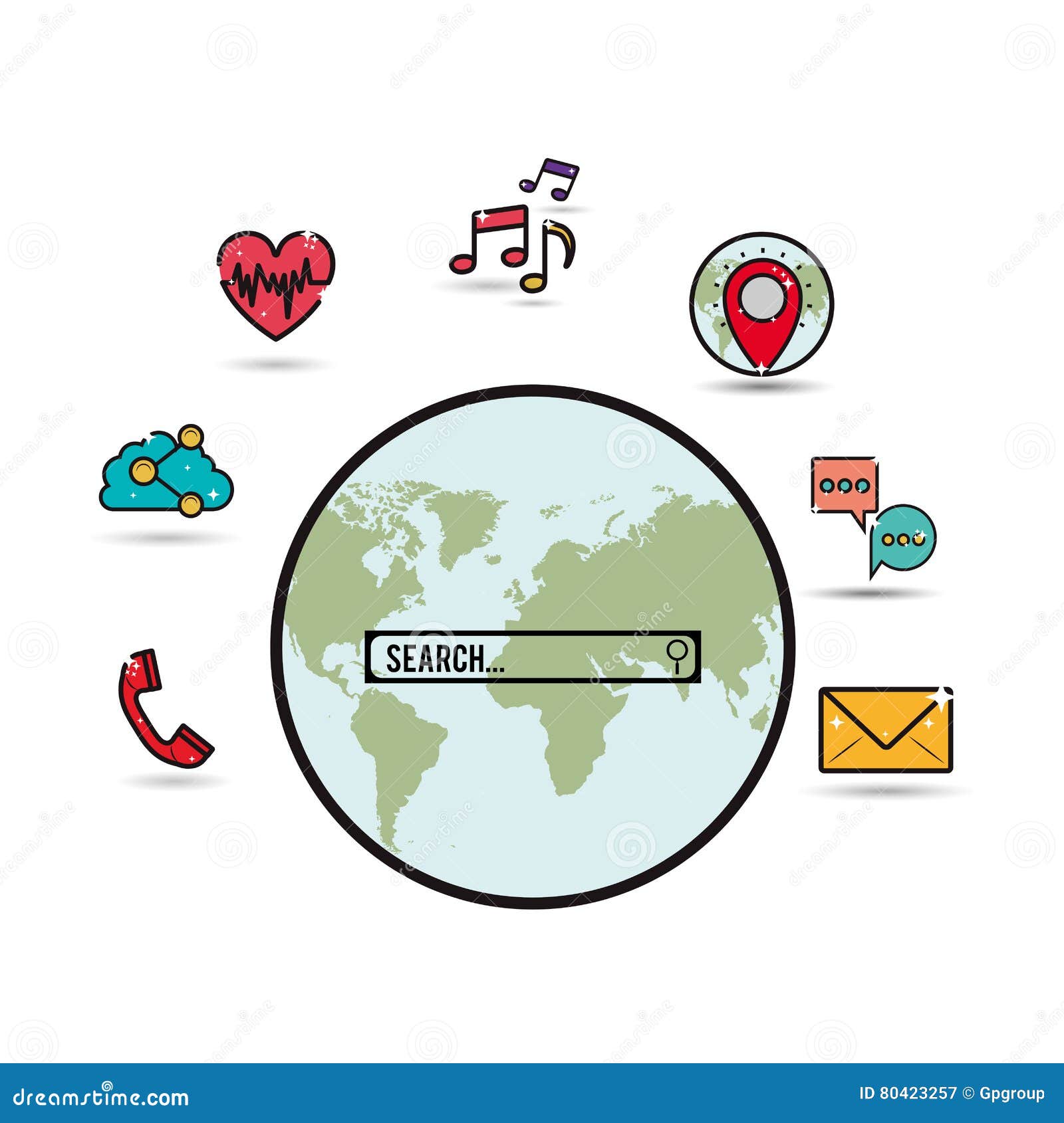 Internet Related Icons Image Stock Vector - Illustration of design ...
