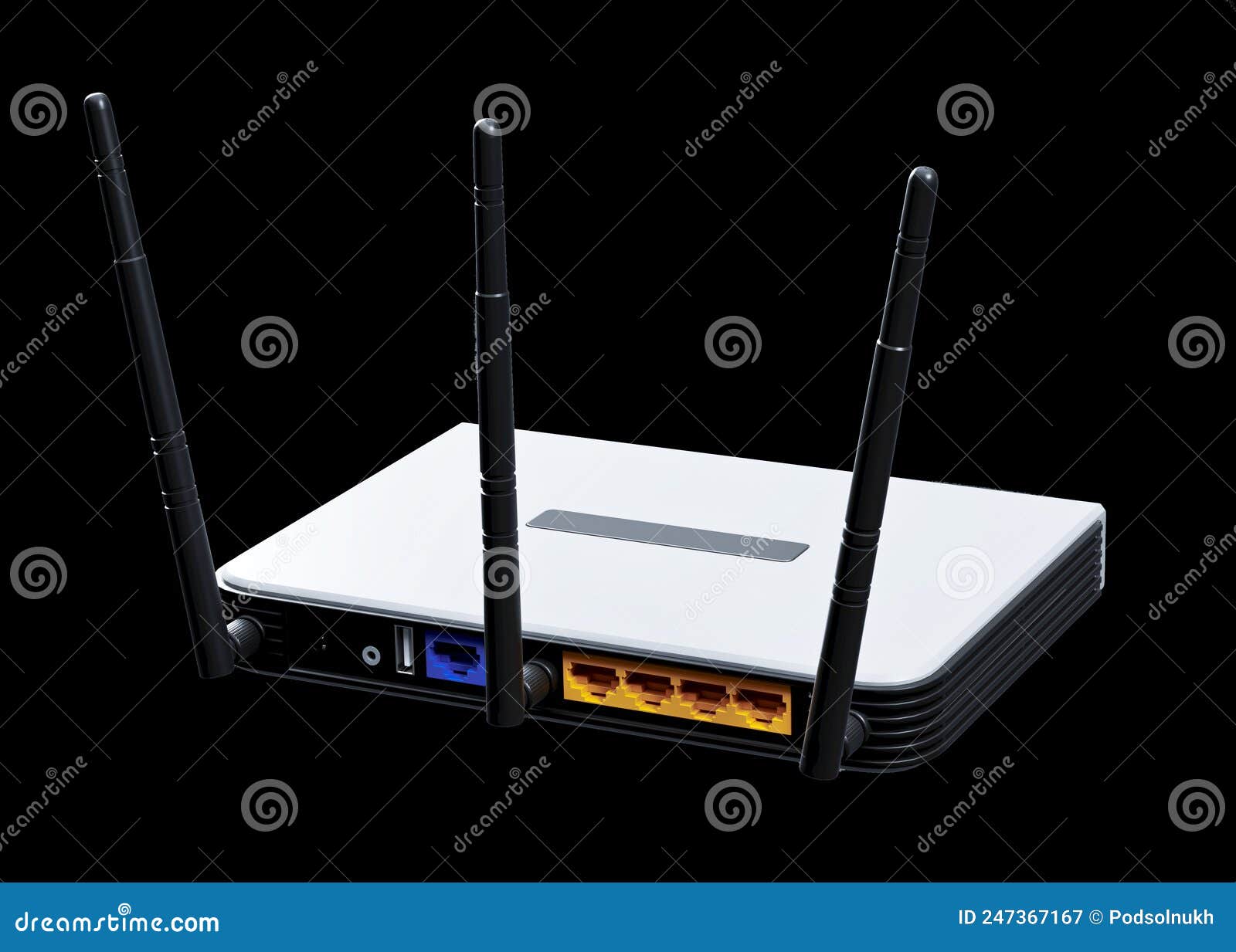 Internet router 3d model stock illustration. Illustration of connect ...