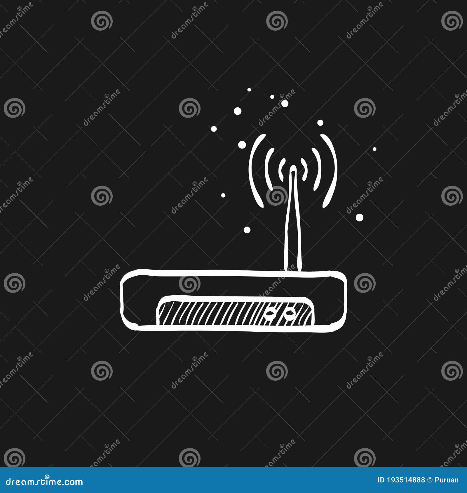 Sketch Icon in Black - Router Internet Stock Vector - Illustration of ...