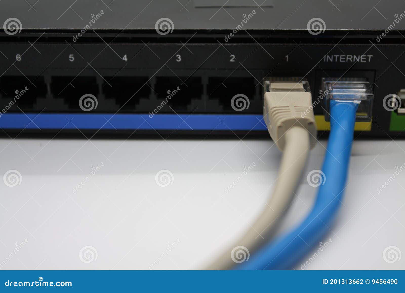 Internet Router and Rg45 Connectors Stock Photo - Image of cable ...