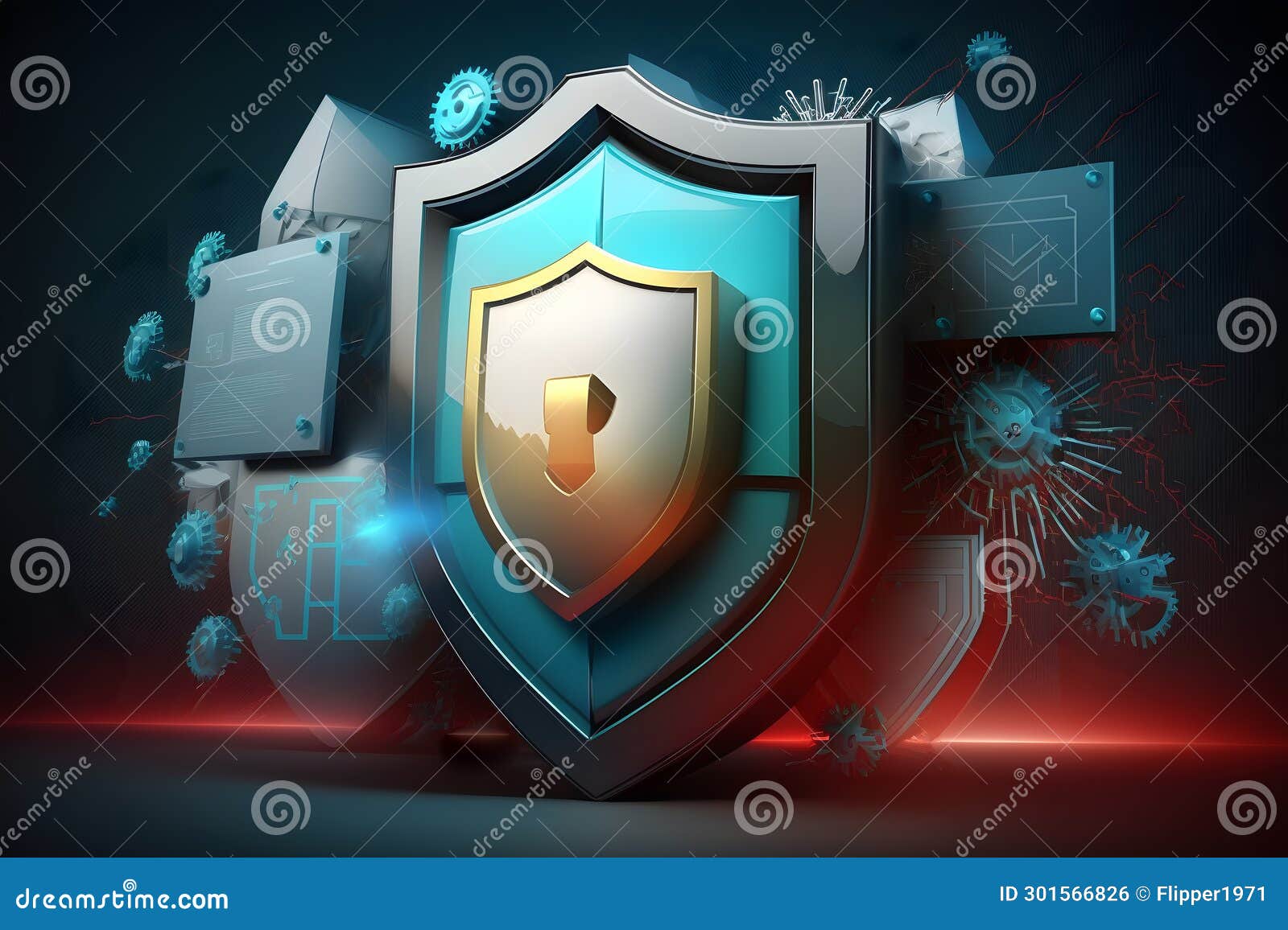 Safe Browsing - Opened Internet Browser Window On White Background With ...