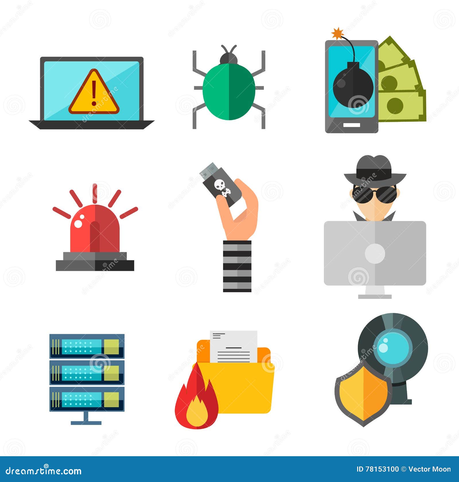 Internet safety icons stock vector. Illustration of design - 78153100