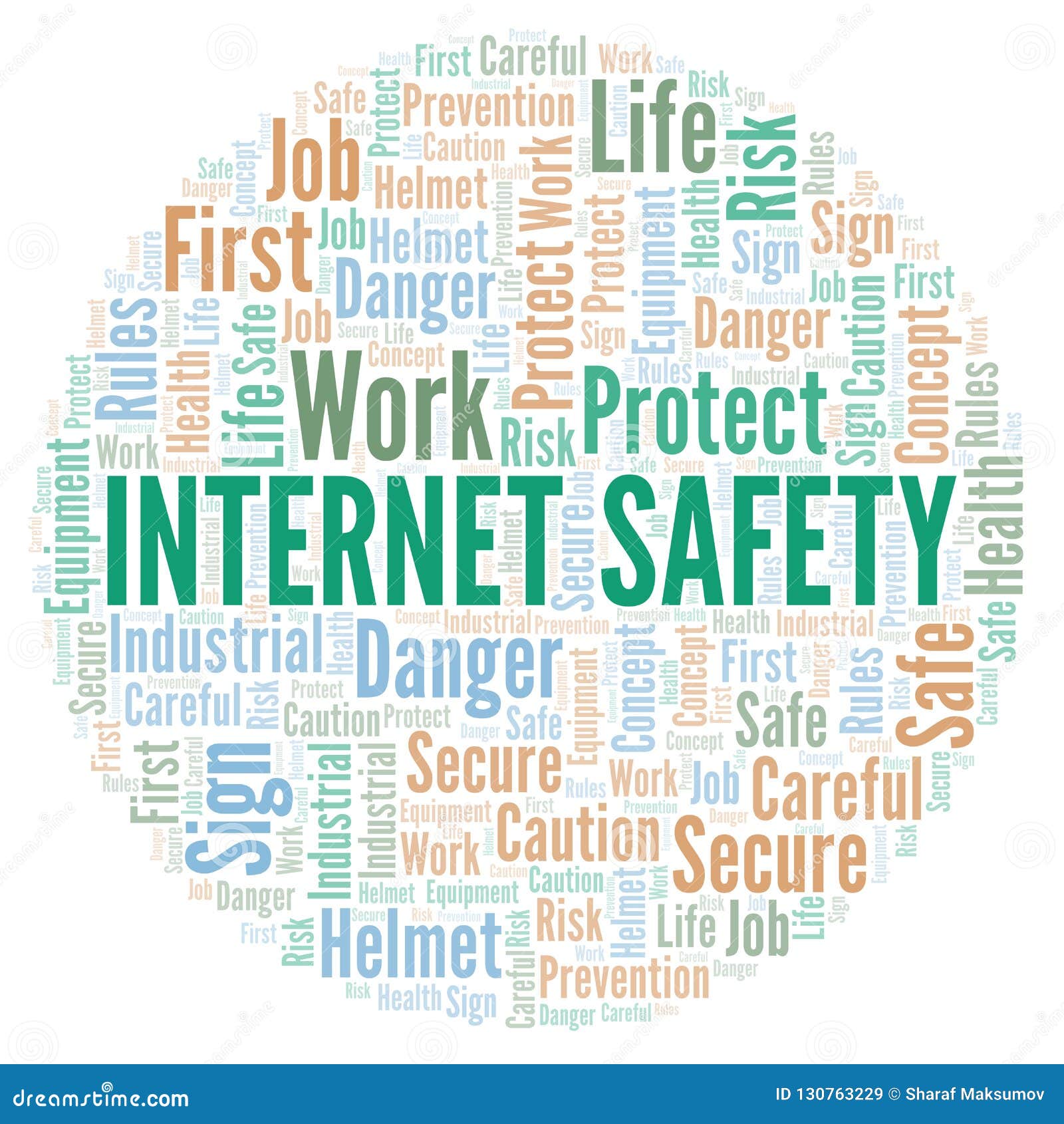 Internet Safety Word Cloud. Stock Illustration - Illustration of colors ...