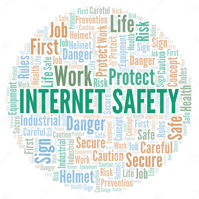 Internet Safety Word Cloud. Stock Illustration - Illustration of colors ...