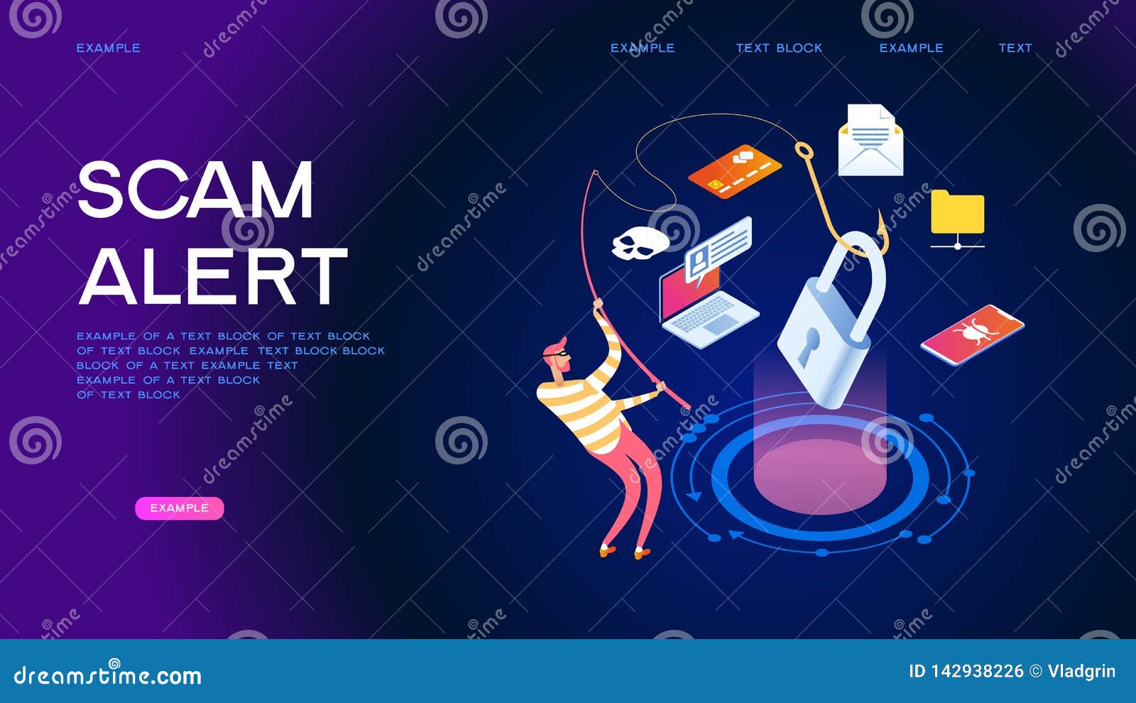 Internet SCAM ALERT stock vector. Illustration of digital - 142938226